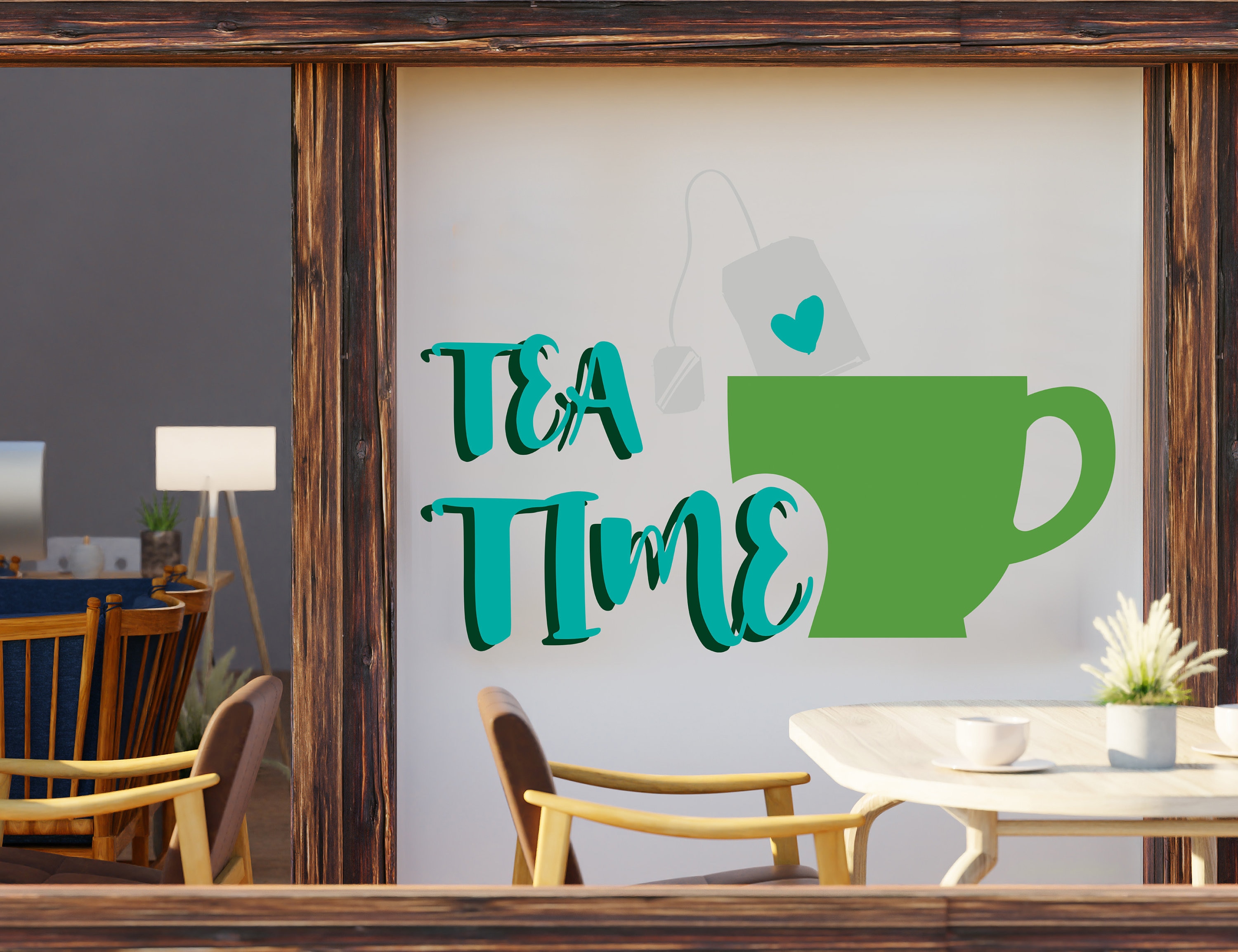 Tea Time Wall Decal Big Wall Letters Tea Time Drink Cup | Etsy