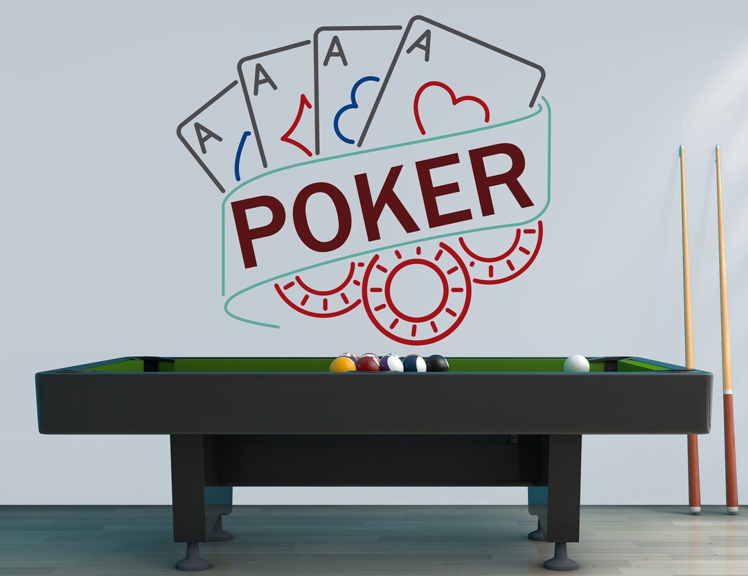 Poker Wall Decal - Big Wall Letters - Poker Room Wall Decor - Custom ...