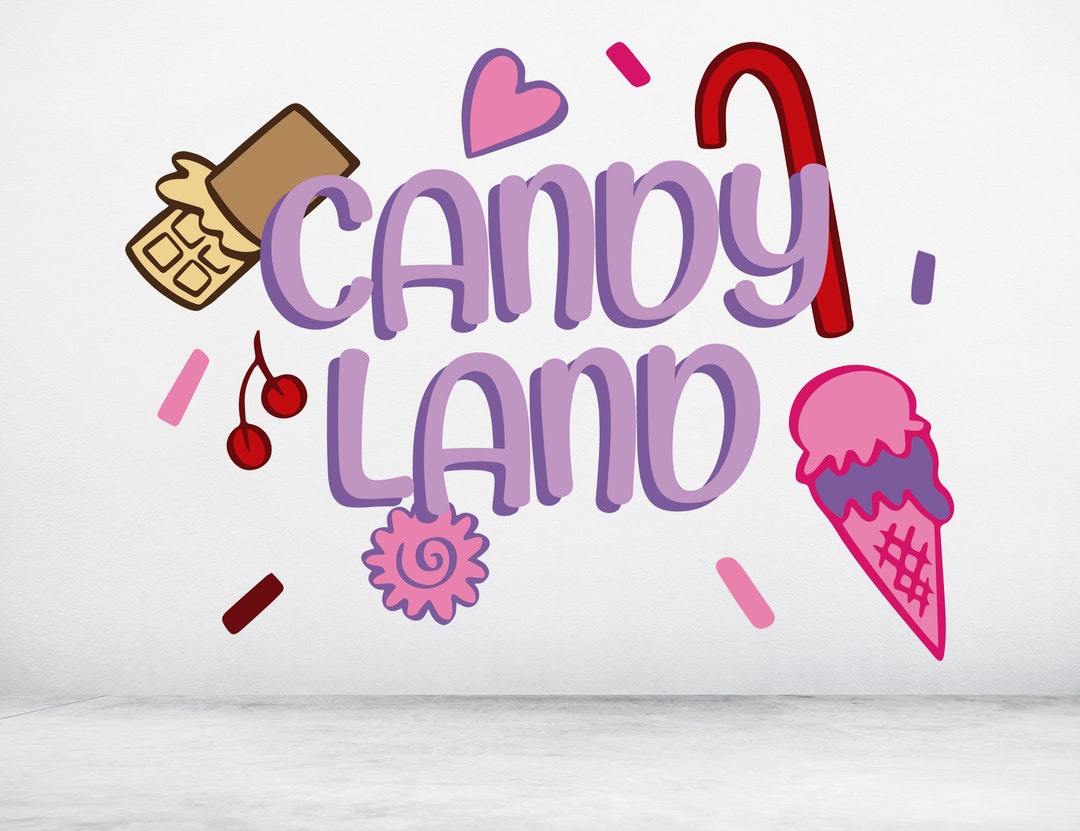 Candy Land Giant Wall Decals - Walldecor - Big Wall Letters - Cute Ice ...