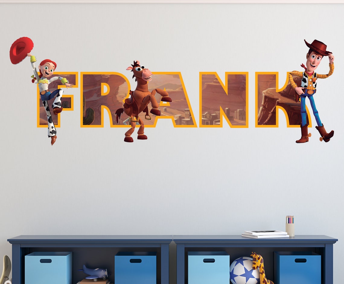 Woody Wall Decal Custom Name Kids Wall Art Wallpaper - Etsy UK