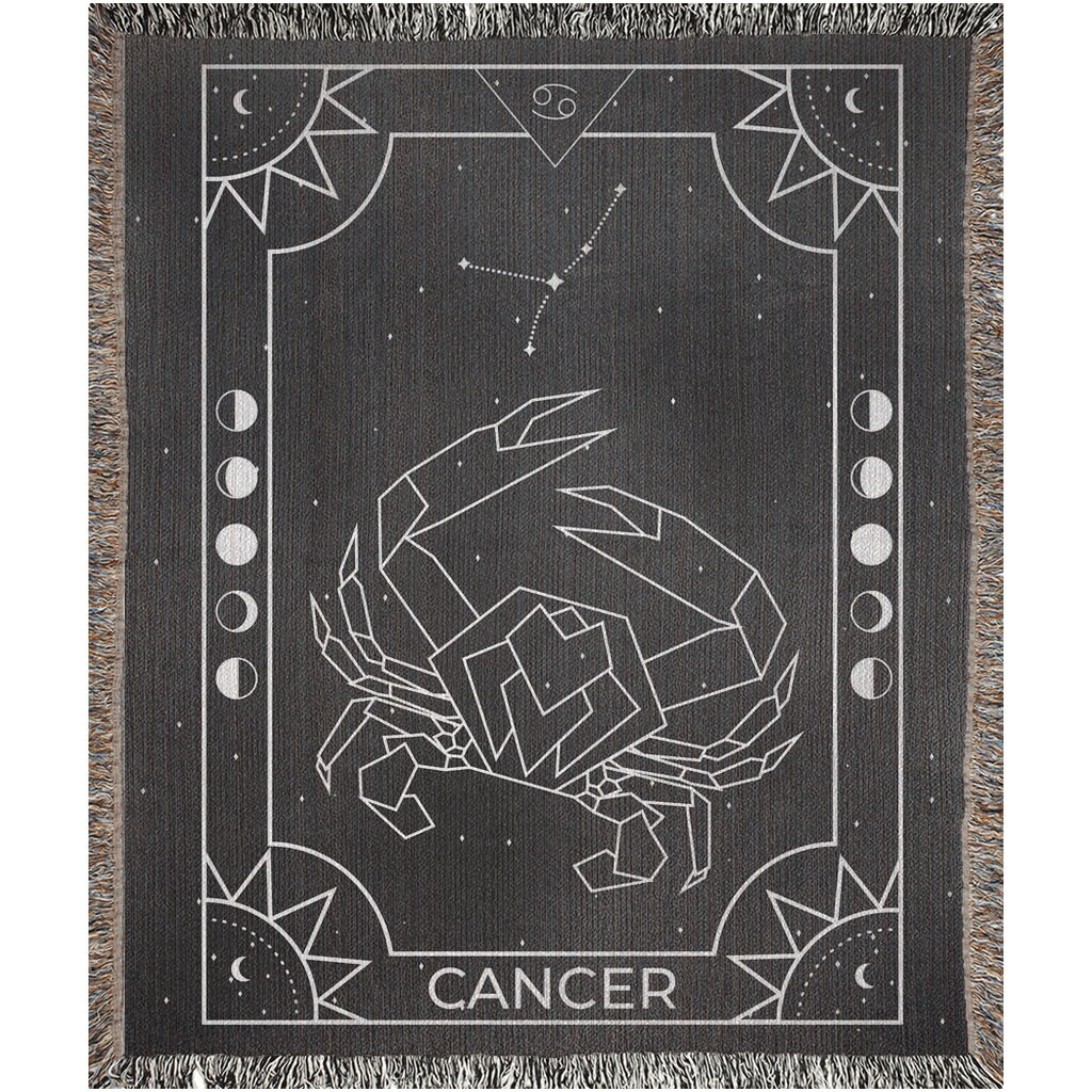 Cancer Zodiac Boho Woven Fringe Blanket, Tapestry Blanket - Etsy
