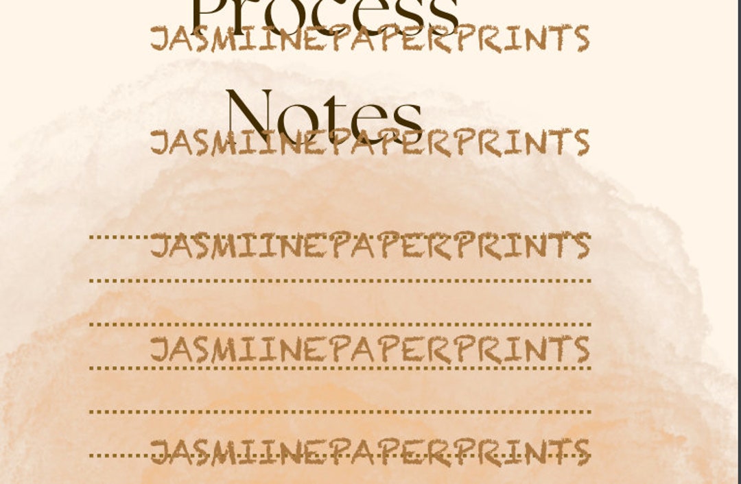 Process Notes - Etsy