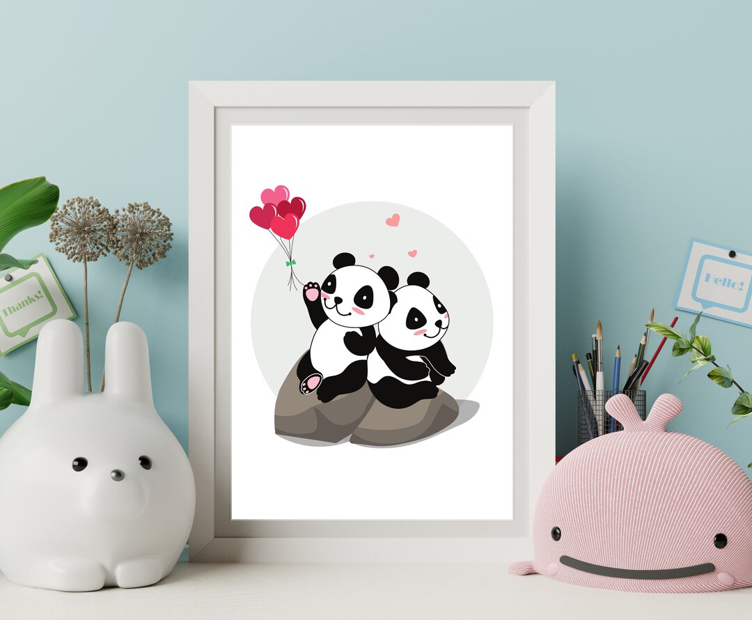 Dating Pandas Nursery Print Panda Wall Art for Nusery Panda - Etsy