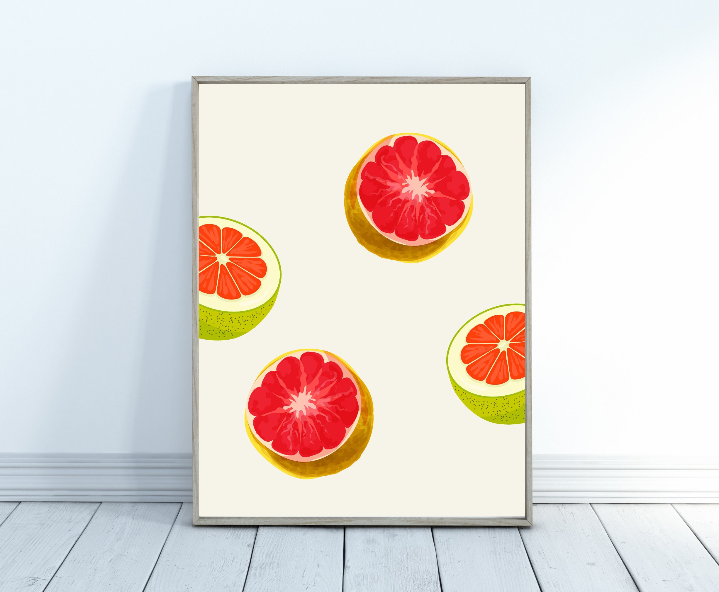 Grapefruit Wall Art, Grapefruit Art Print, Citrus Wall Art, Grapefruit ...