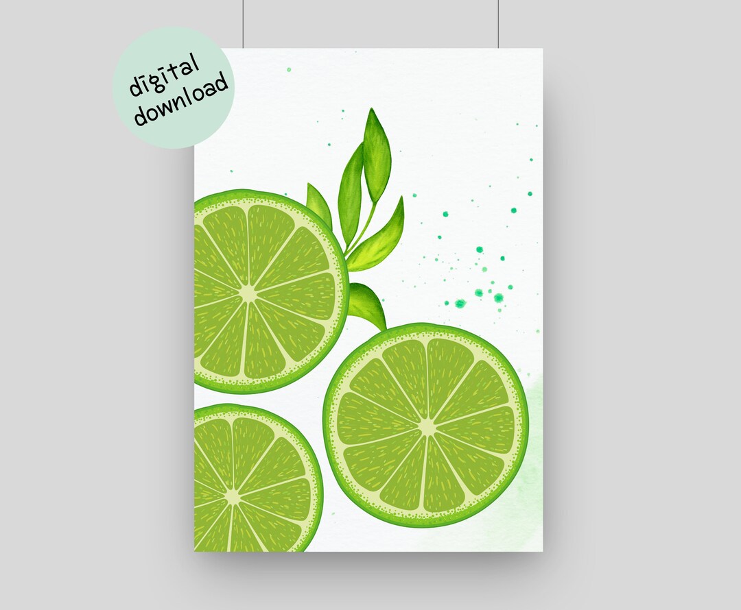 Green Lime Wall Art Lime Wall Art Print Kitchen Wall Art - Etsy