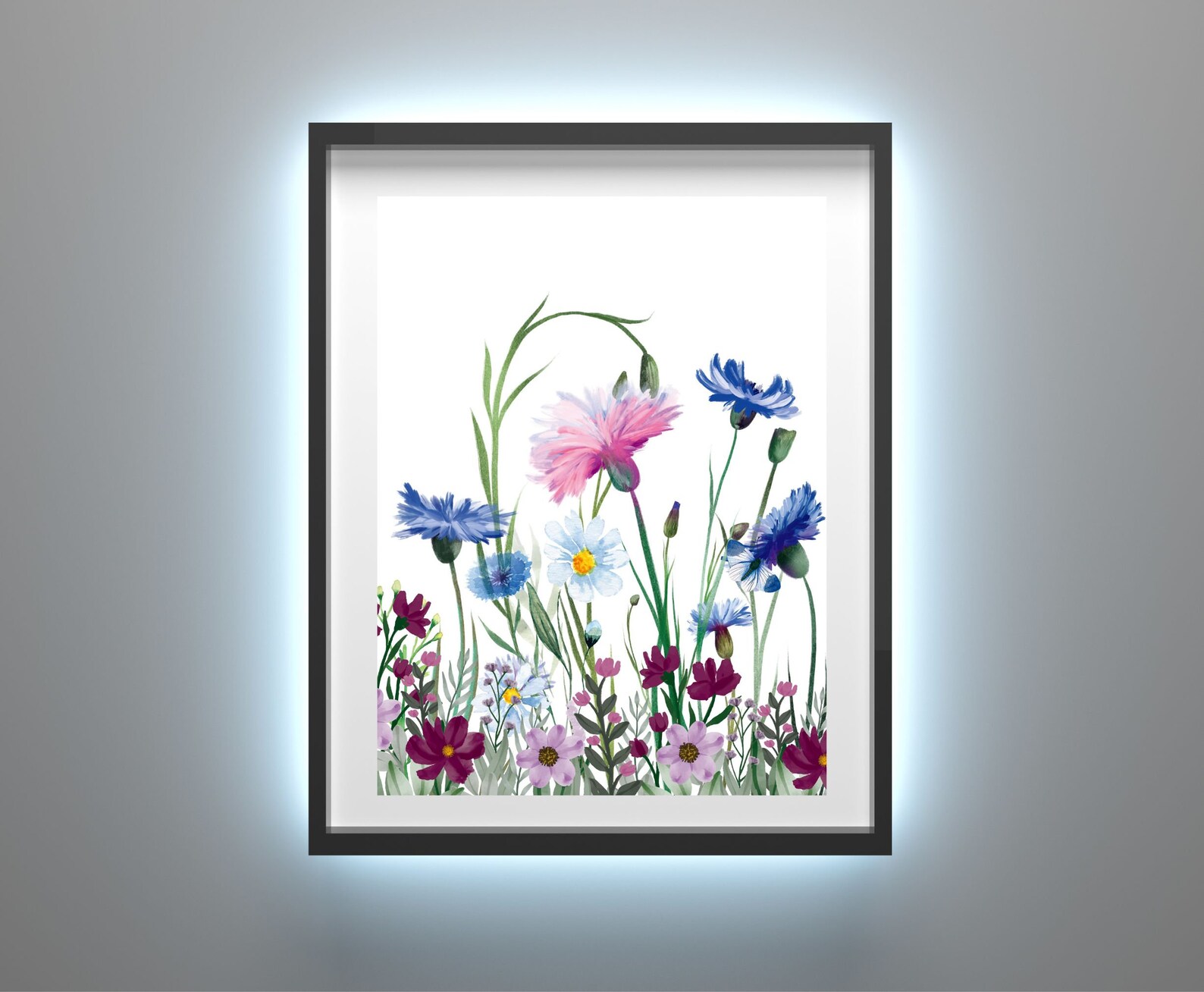 Blue&purple Wildflower Watercolor, Wildflower Printable Wall Art ...