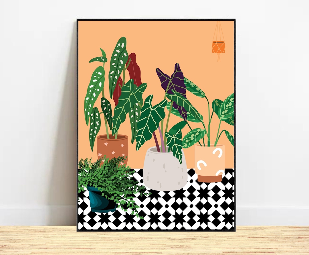 Botanical Plant Wall Art, House Plants Art Print, Home Decor Gift ...