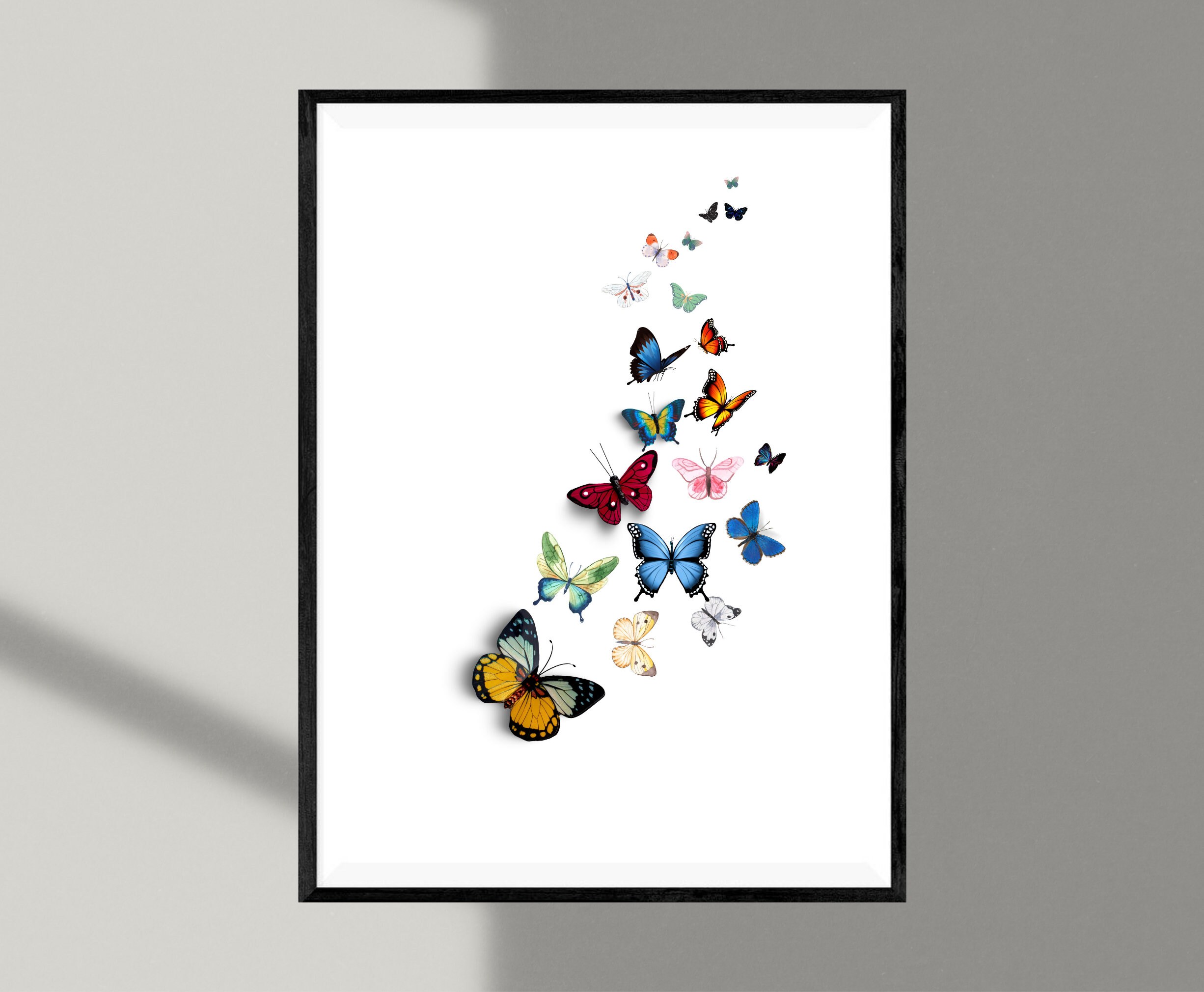 Printable Butterfly Art, Butterfly Print, Colorful Butterflies ...