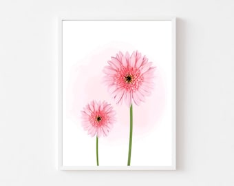 Pink Daisy Print | Etsy