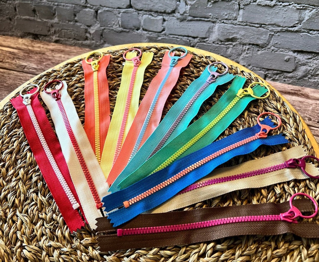 BRIGHT RING PULL Zippers, 15cm 20cm 30cm 40cm, Bright Colors, Large ...