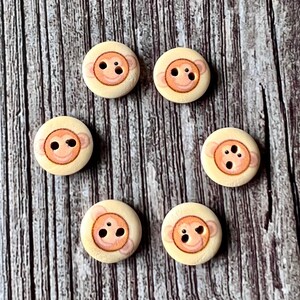 NATURAL WOOD ANIMAL Buttons, 15mm, Cute Buttons, Baby Gift Buttons ...