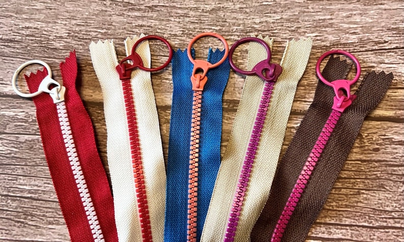 BRIGHT RING PULL Zippers 15cm 20cm 30cm 40cm Bright Colors - Etsy
