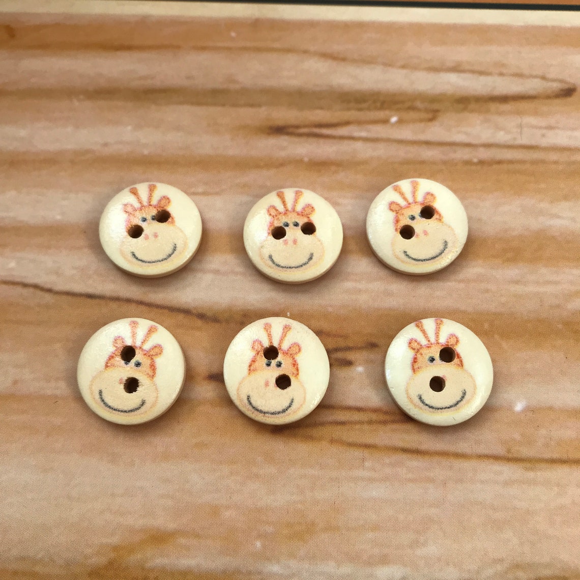 NATURAL WOOD ANIMAL Buttons 15mm Cute Buttons Baby Gift | Etsy