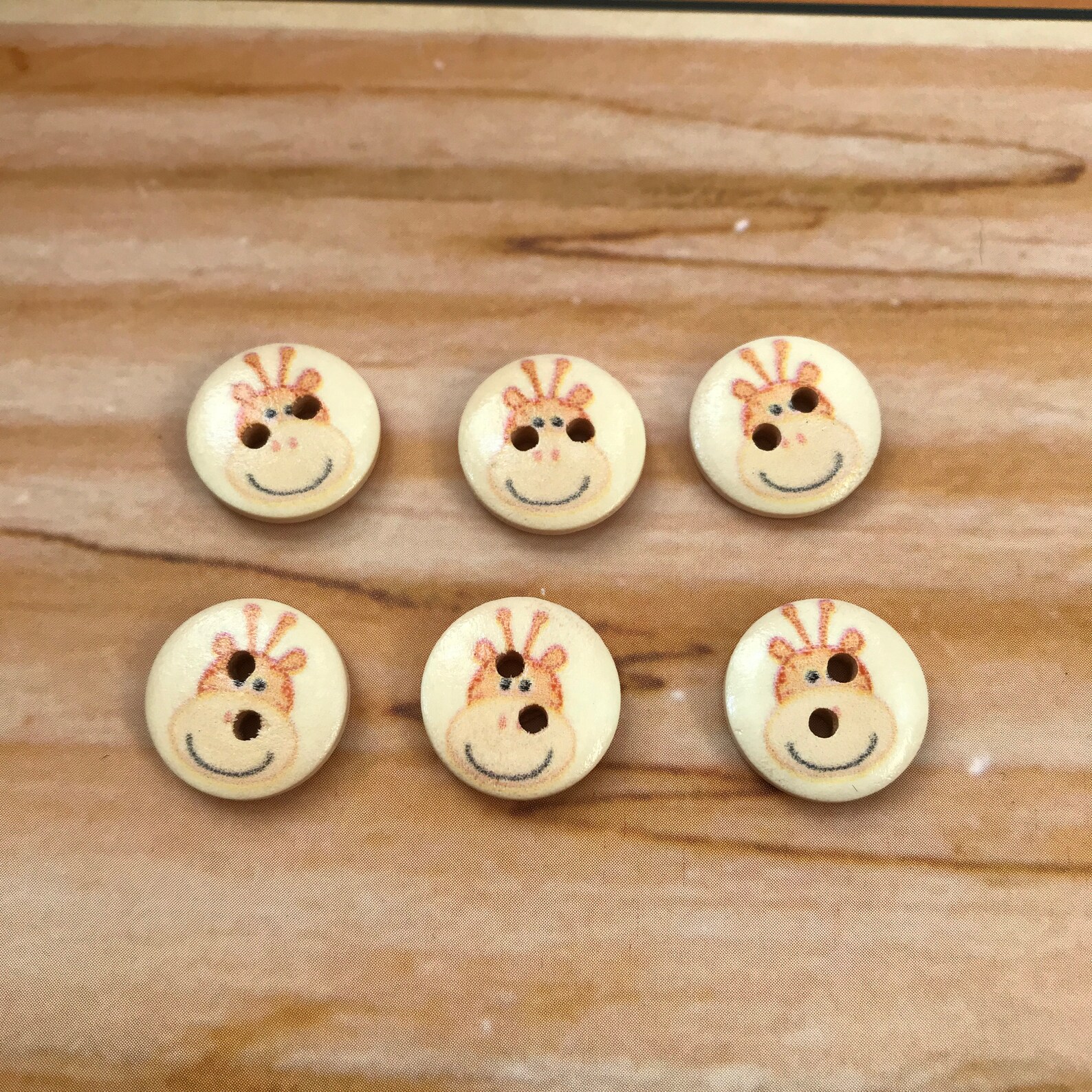 NATURAL WOOD ANIMAL Buttons 15mm Cute Buttons Baby Gift | Etsy
