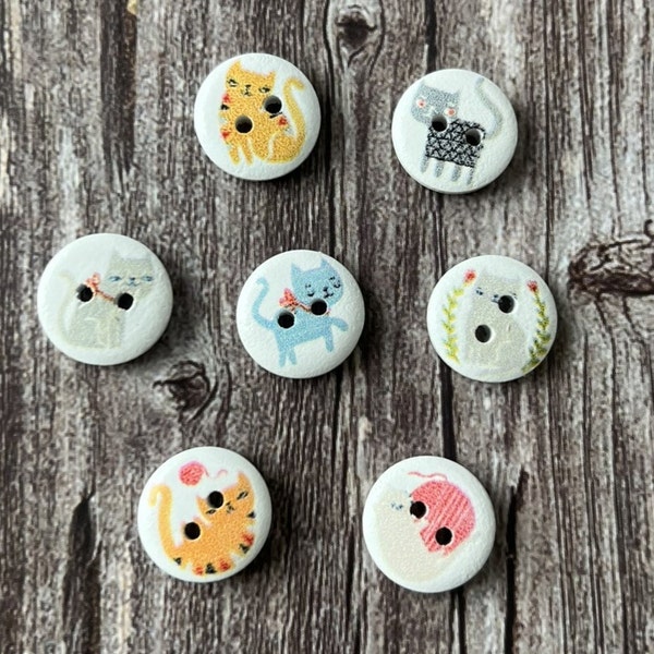 Painted Wood Buttons - Etsy