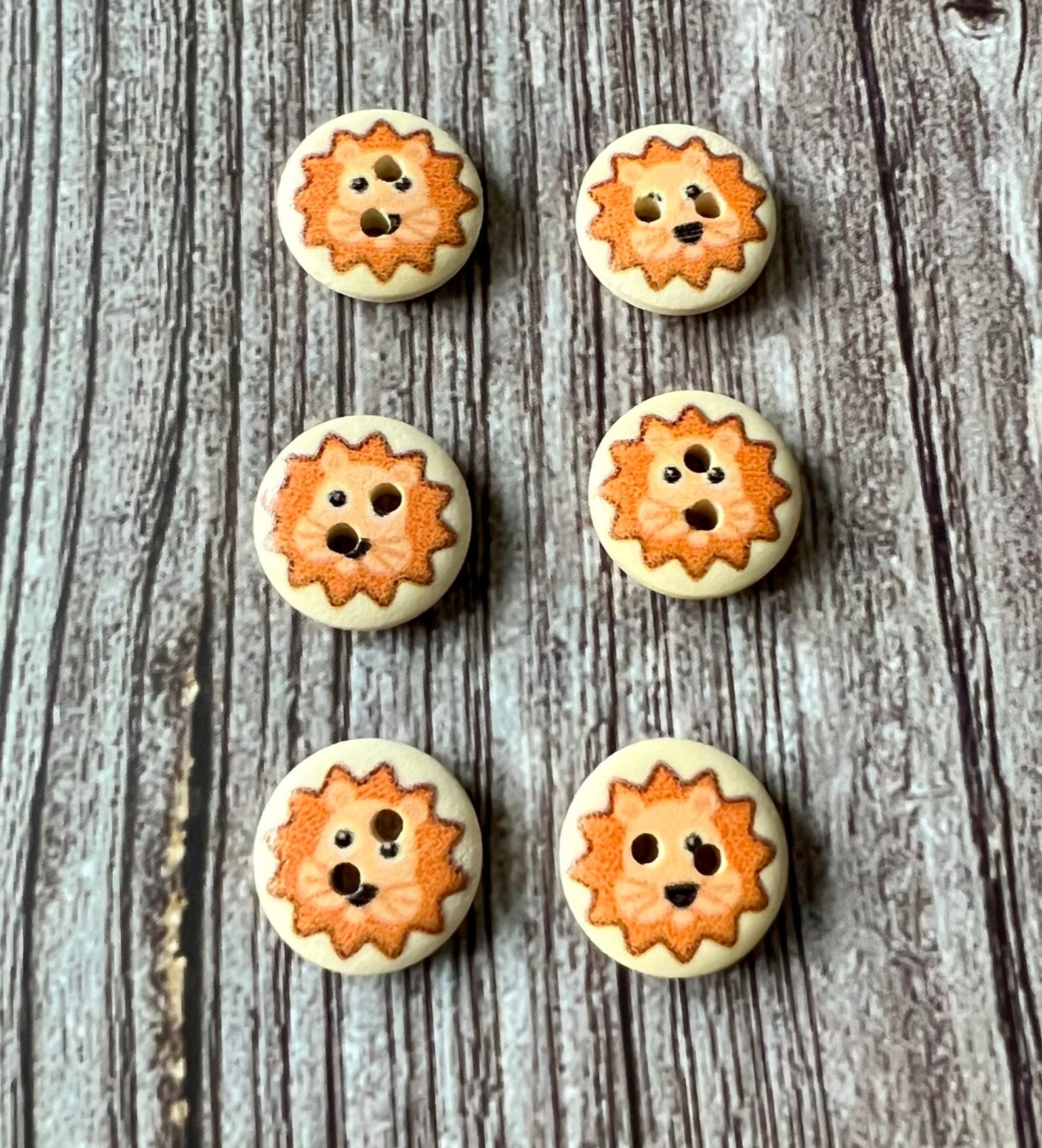 NATURAL WOOD ANIMAL Buttons 15mm Cute Buttons Baby Gift - Etsy