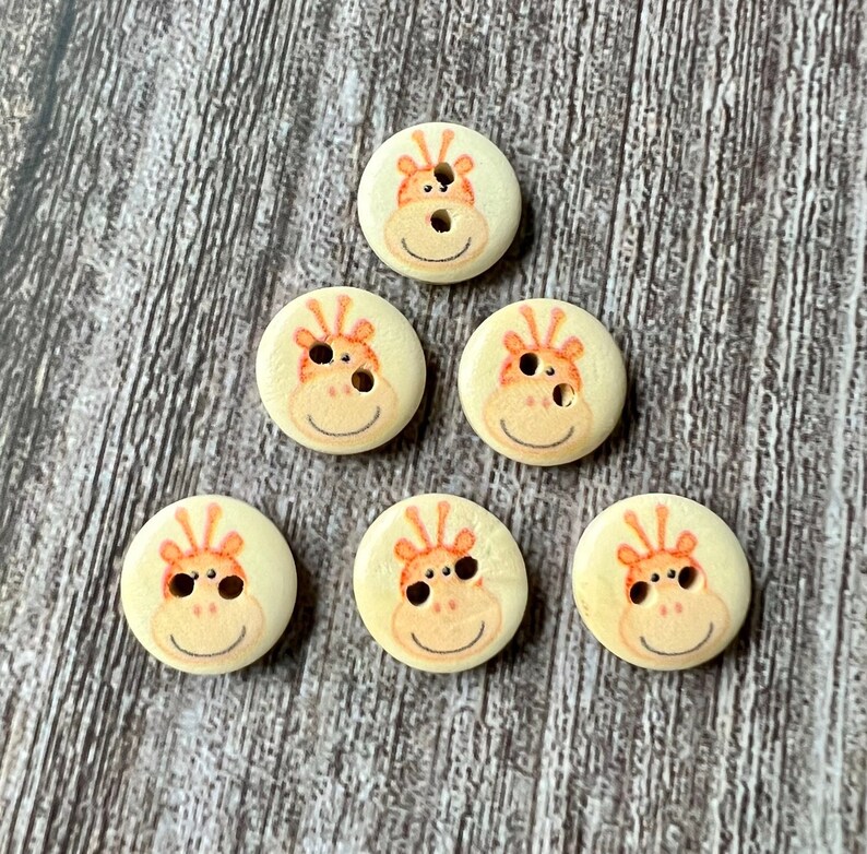 NATURAL WOOD ANIMAL Buttons 15mm Cute Buttons Baby Gift - Etsy