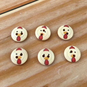 NATURAL WOOD ANIMAL Buttons 15mm Cute Buttons Baby Gift | Etsy