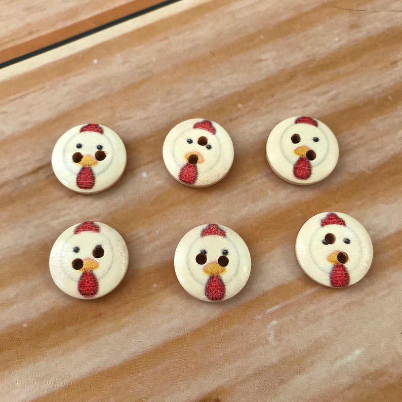 NATURAL WOOD ANIMAL Buttons 15mm Cute Buttons Baby Gift | Etsy