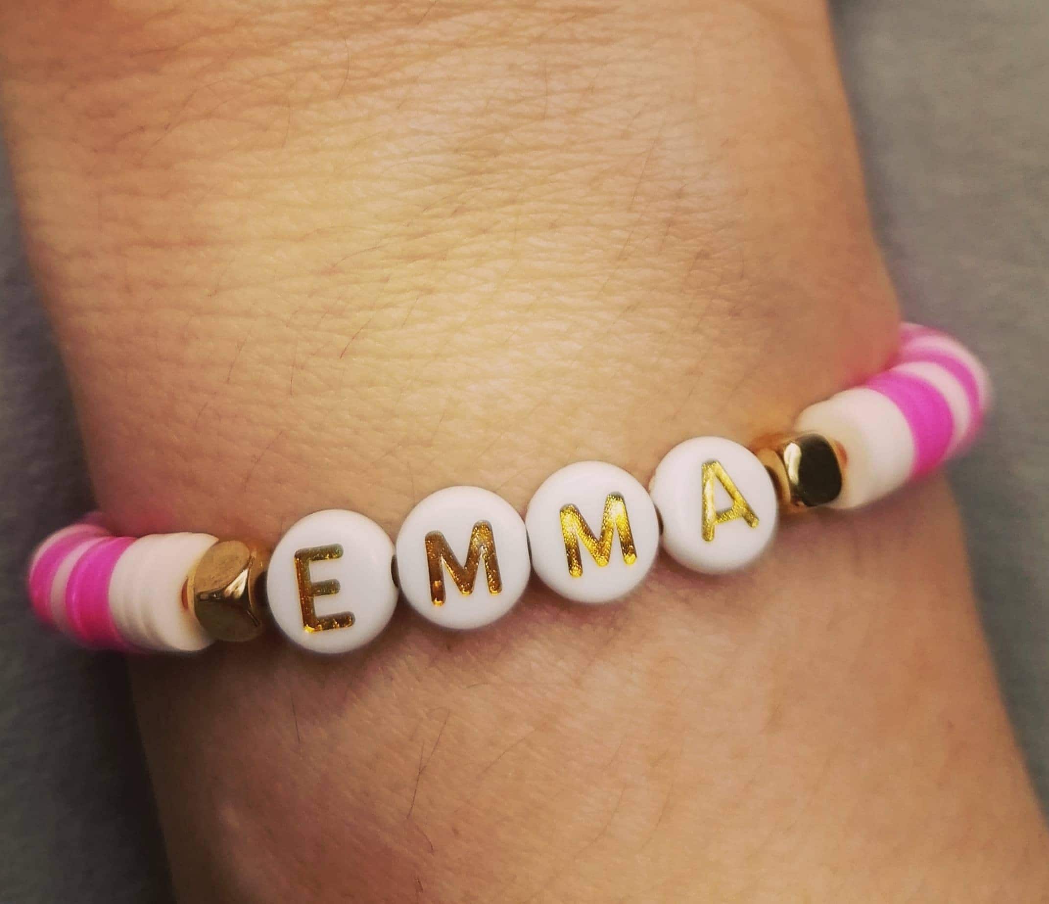 Cute Personalised Flat Clay Bead Bracelet Choice Of Colours Etsy cute-personalised-flat-clay-bead-bracelet-choice-of-colours-etsy