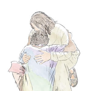 Jesus Christ, Love, Gay, LGBT, Trans, Digital Drawing, Watercolor ...