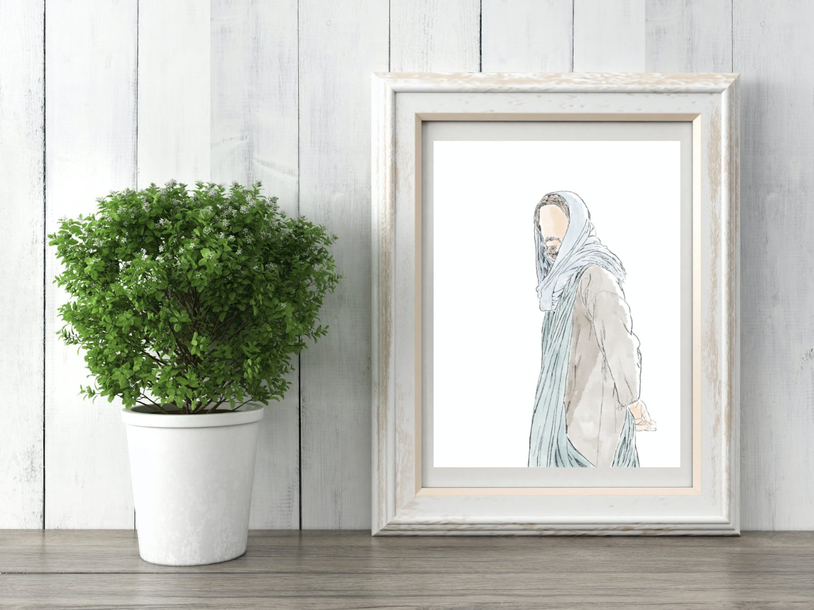 Jesus Christ, Ponder, Digital Drawing, Watercolor, Jesus Picture ...