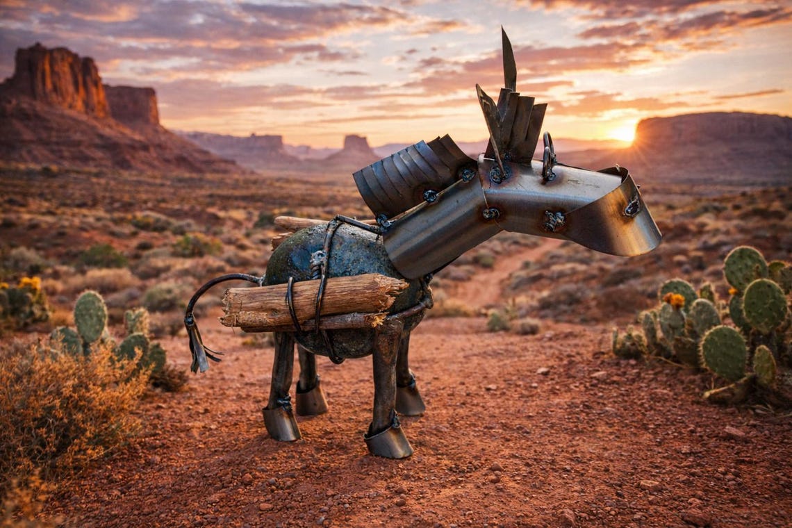 Recycled Metal Donkey Sculpture – Rustic Garden Art, Handmade in Mexico ...
