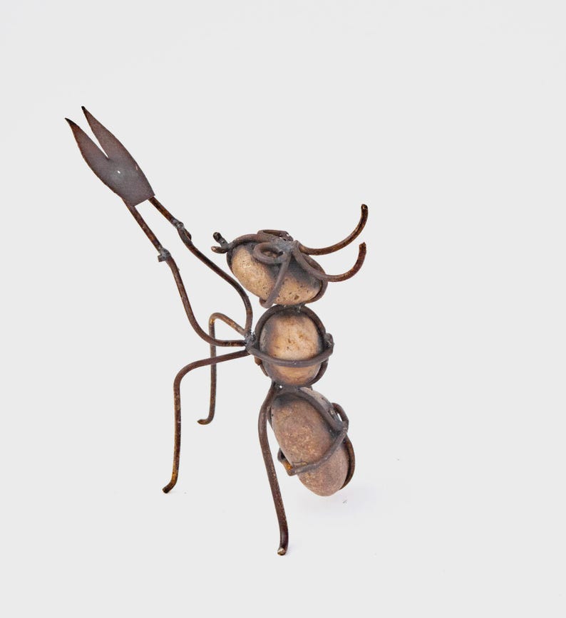 Handmade Rock & Metal Ant Sculpture – Upcycled Mexican Garden Art - Etsy