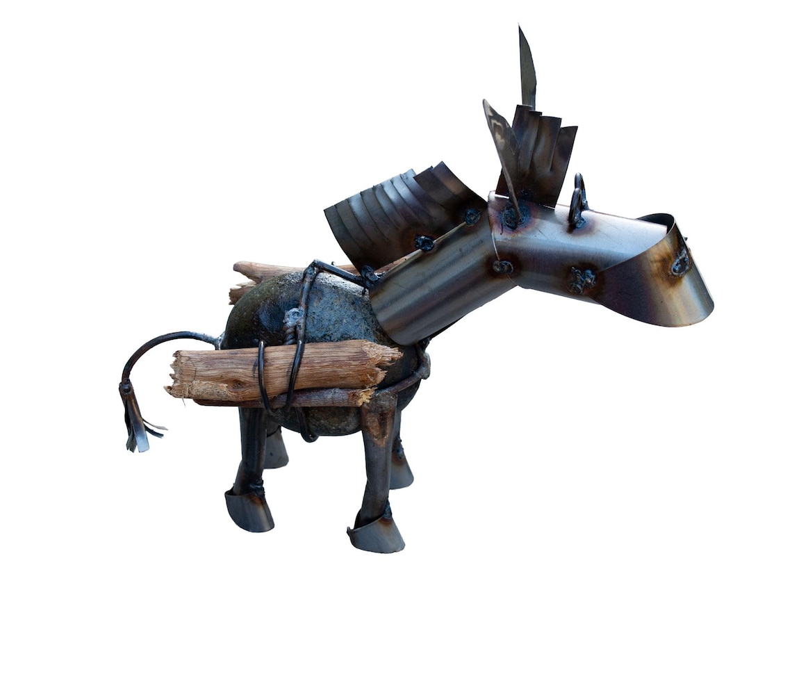 Recycled Metal Donkey Sculpture – Rustic Garden Art, Handmade in Mexico ...