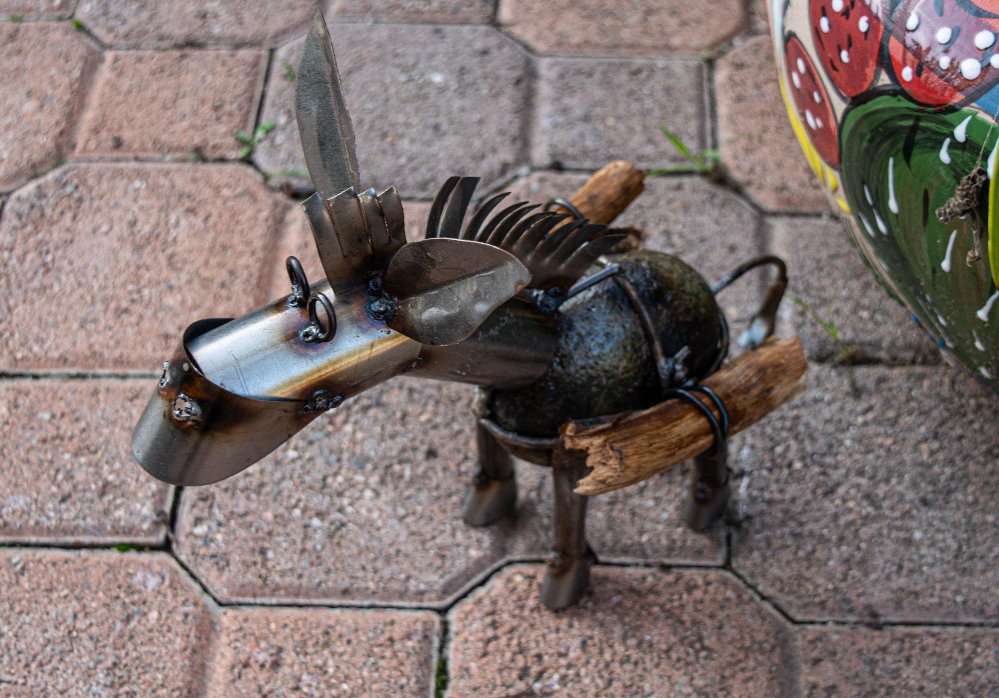 Recycled Metal Donkey Sculpture – Rustic Garden Art, Handmade in Mexico ...