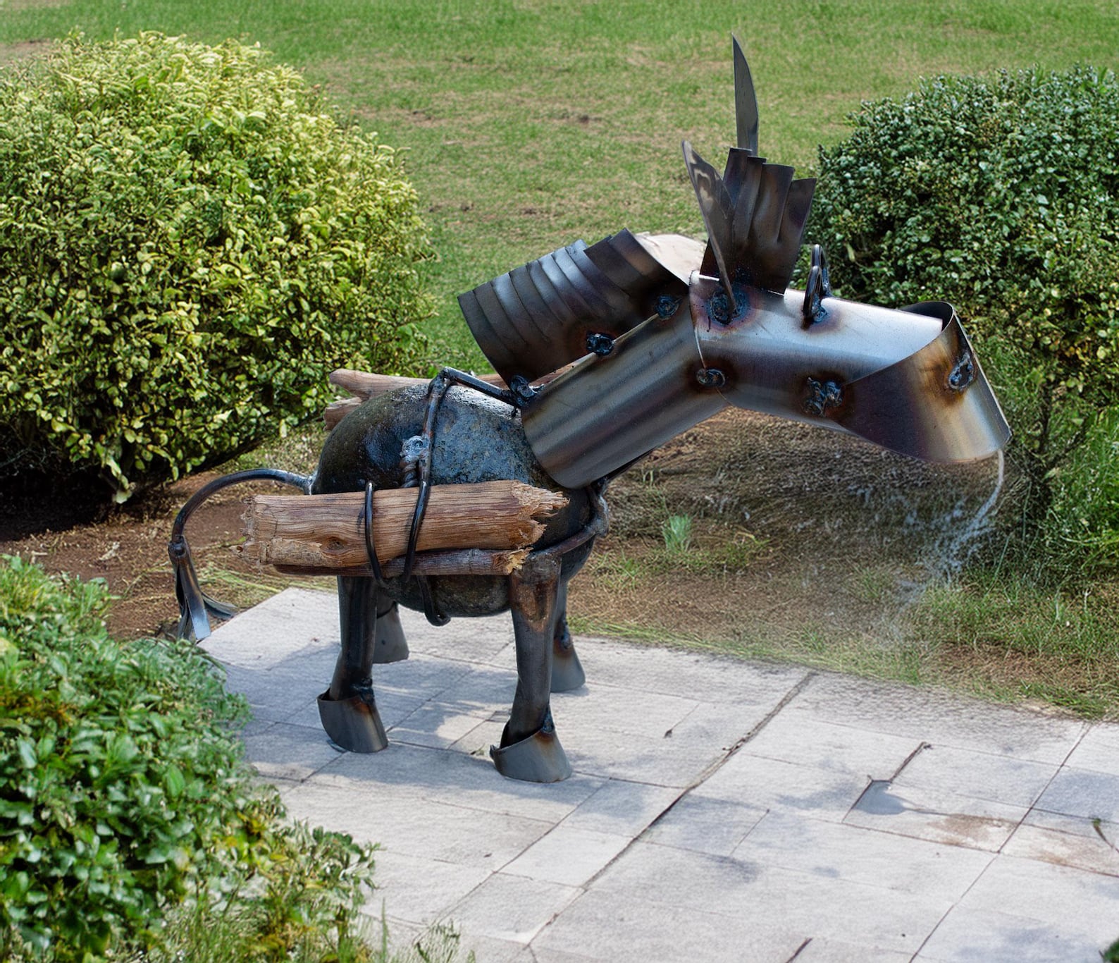 Recycled Metal Donkey Sculpture – Rustic Garden Art, Handmade in Mexico ...