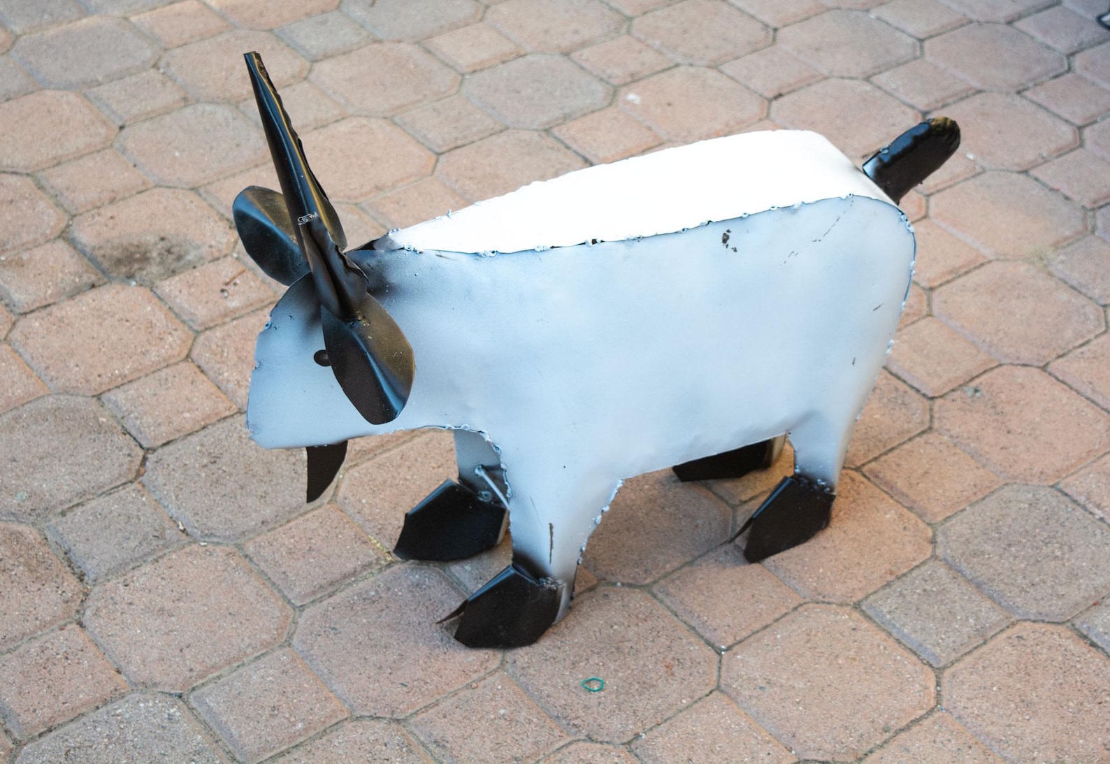 Metal Goat Sculpture Handmade Recycled Metal Farm Animal Garden Art ...