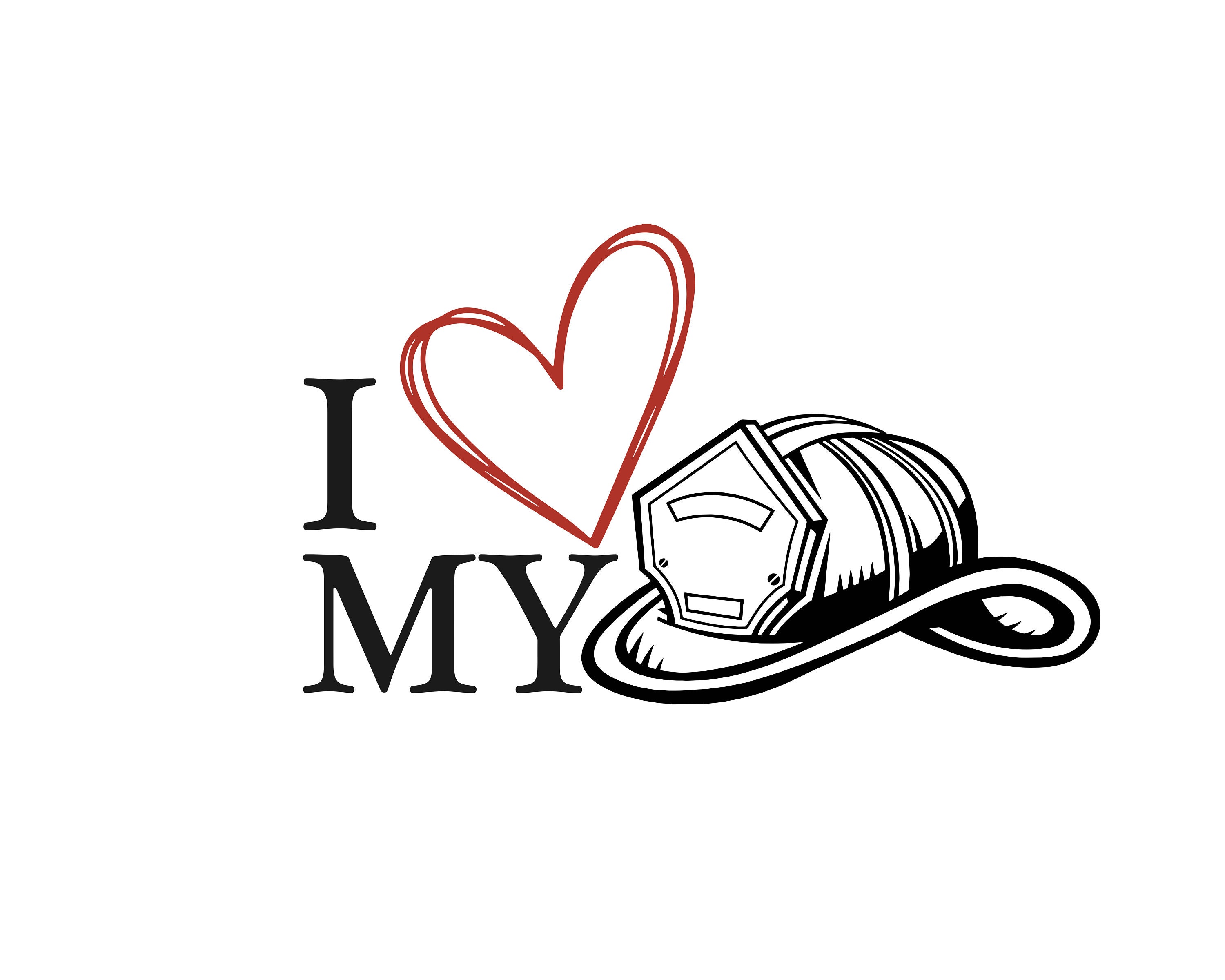 I Love/ Heart My Firefighter SVG, PNG, PDF, Jpeg Cut File - Etsy