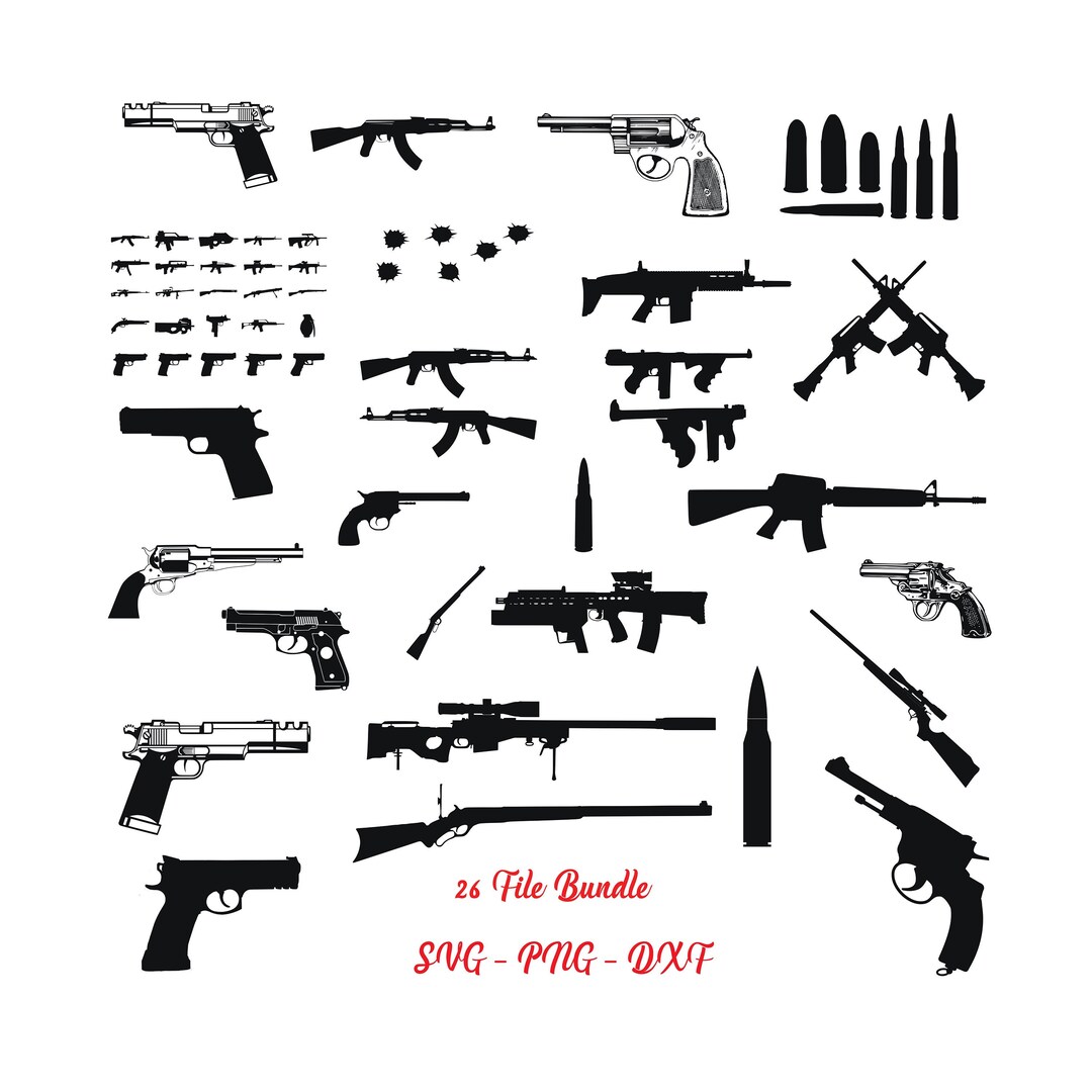 Guns SVG/ Military Weapon Svg/ Pistol Svg/ Weapon Svg/ Clipart ...