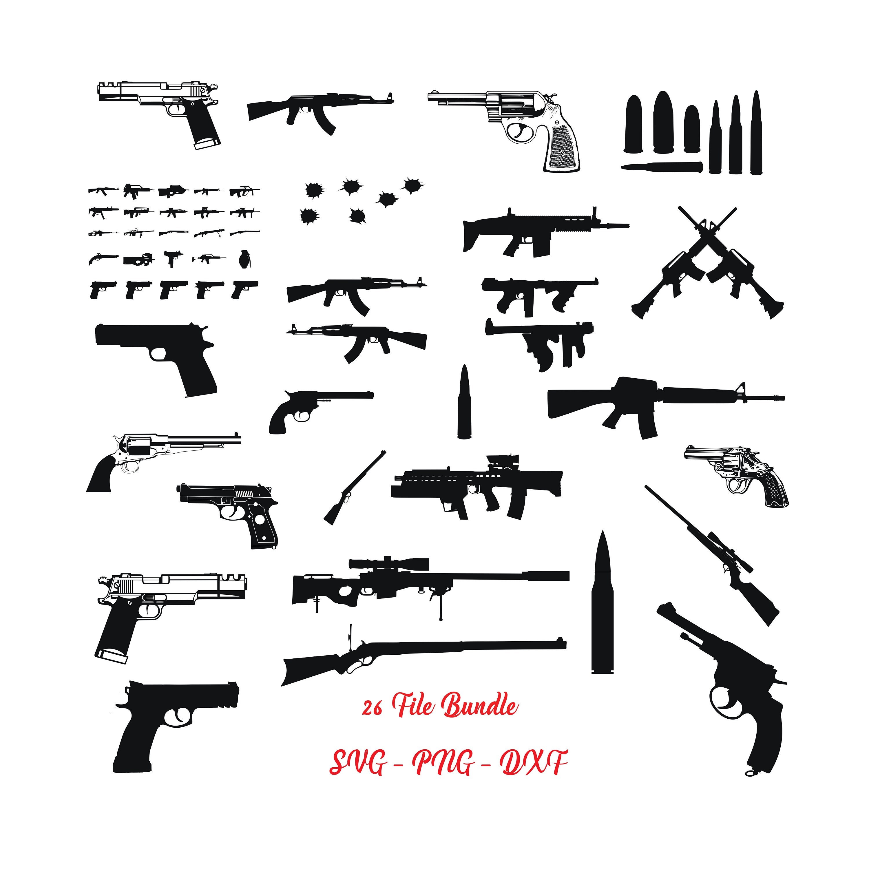 Guns SVG/ Military Weapon Svg/ Pistol Svg/ Weapon Svg/ Clipart ...
