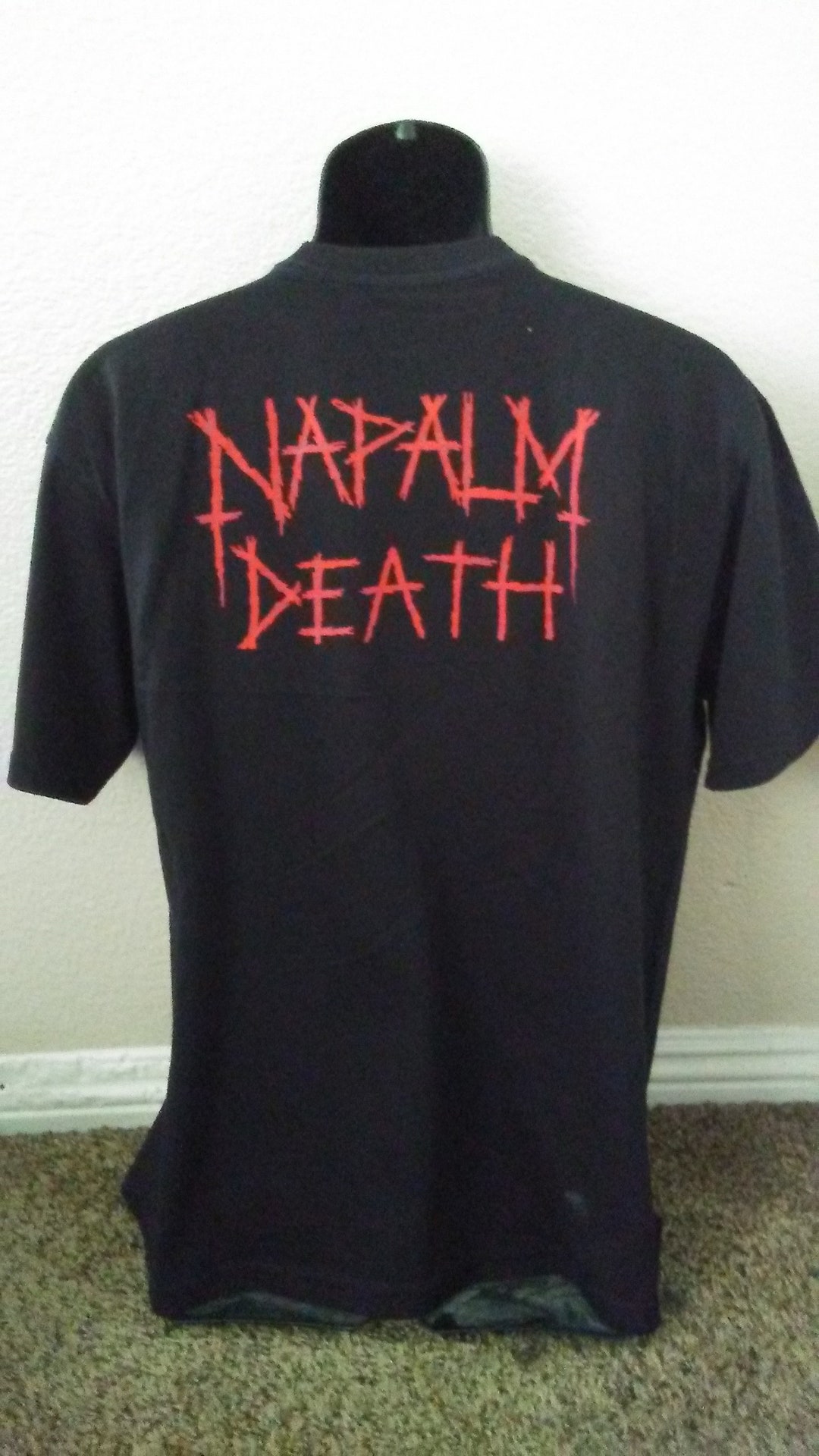 Rare Misprint DRAGONBALL Z & Napalm Death 2-sided Mens Black T-shirt ...