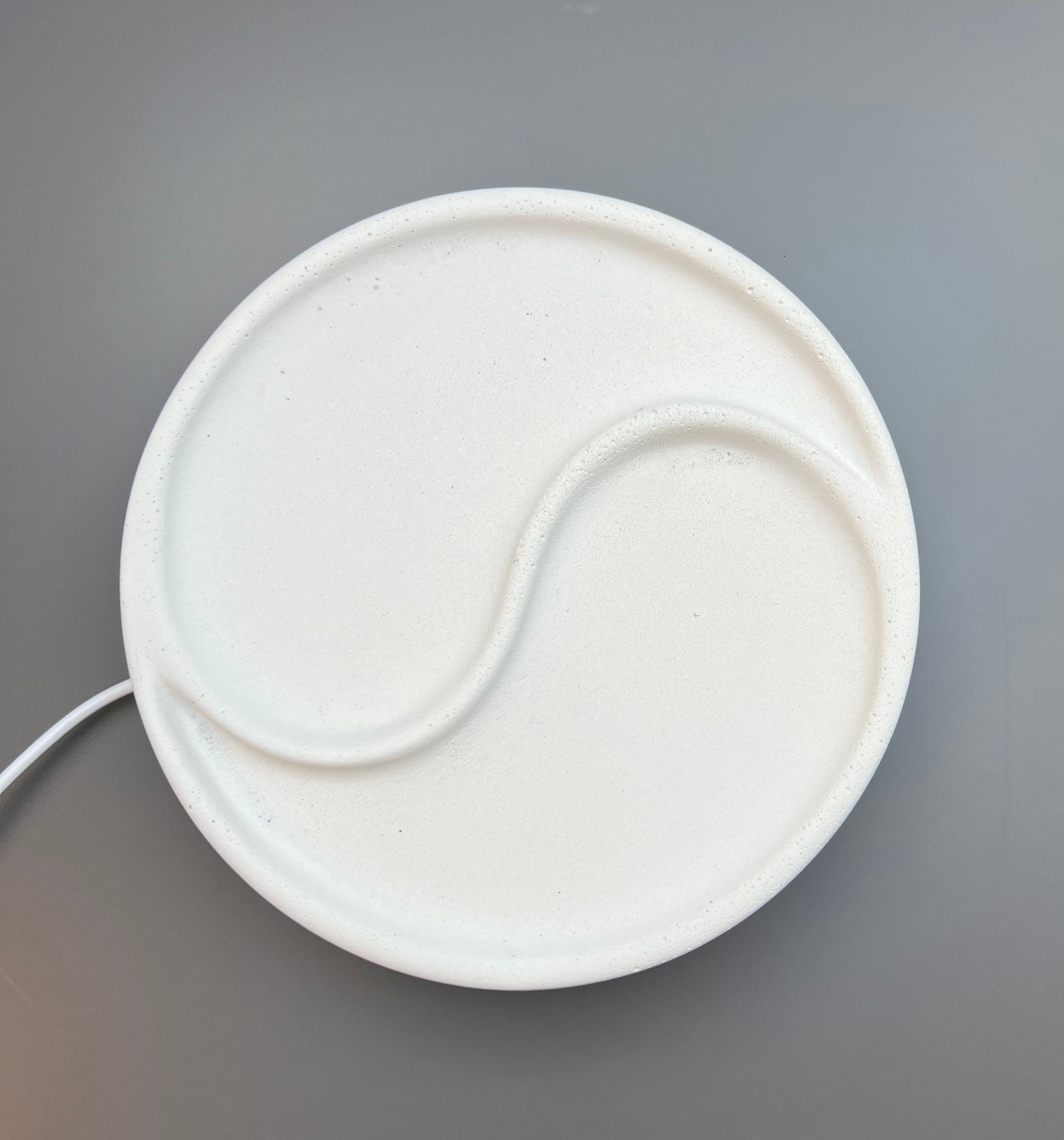 Yin-yang White Marble Jesmonite Decorative Tray. Handmade Modern Home ...