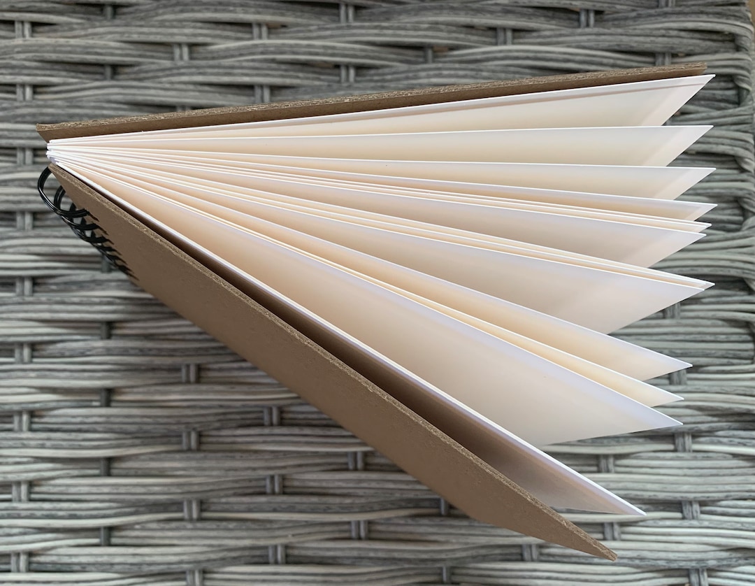 7" X 5" White Blank Scrapbook, Autograph Book, Brown Chipboard Album ...