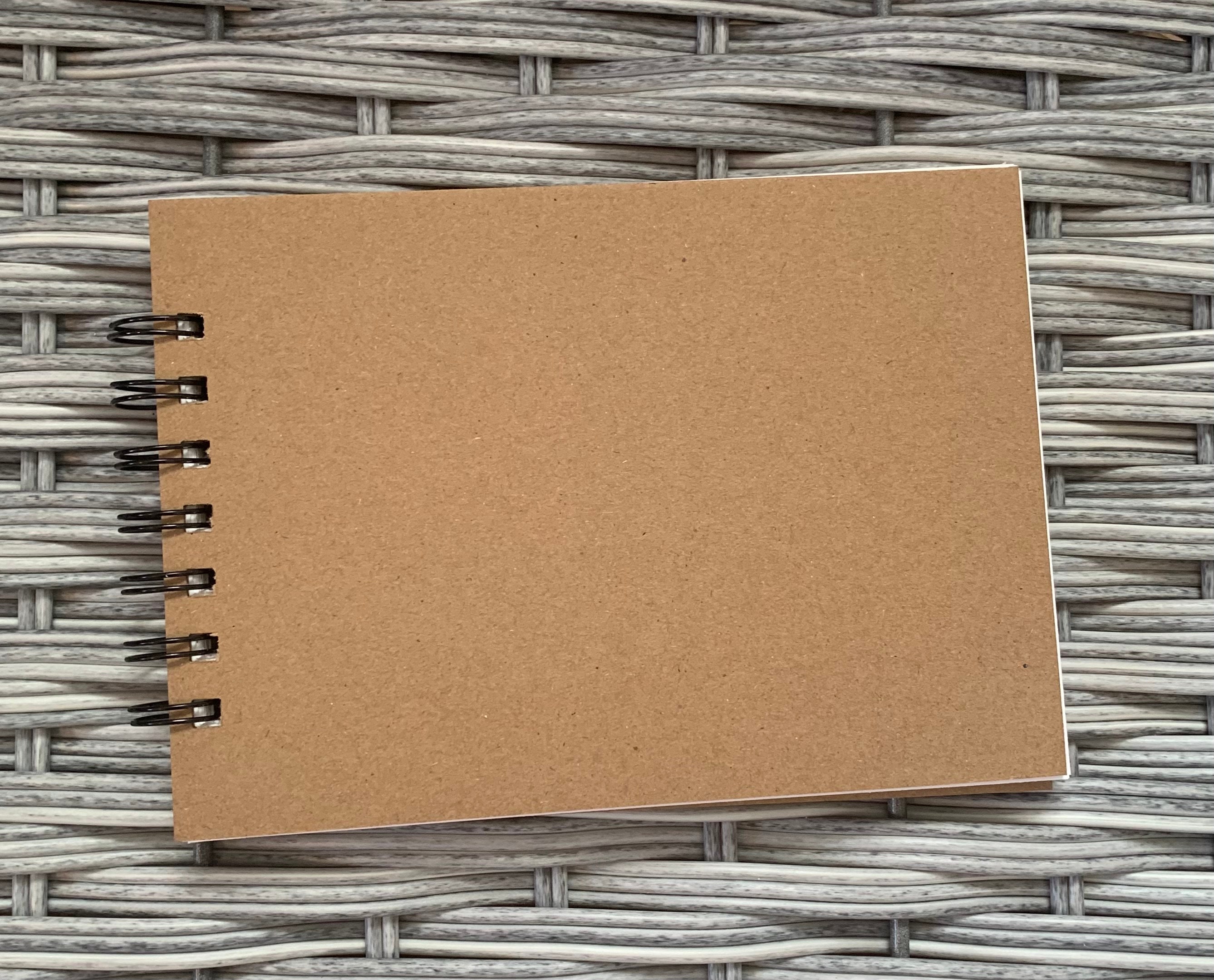 7" X 5" White Blank Scrapbook, Autograph Book, Brown Chipboard Album ...