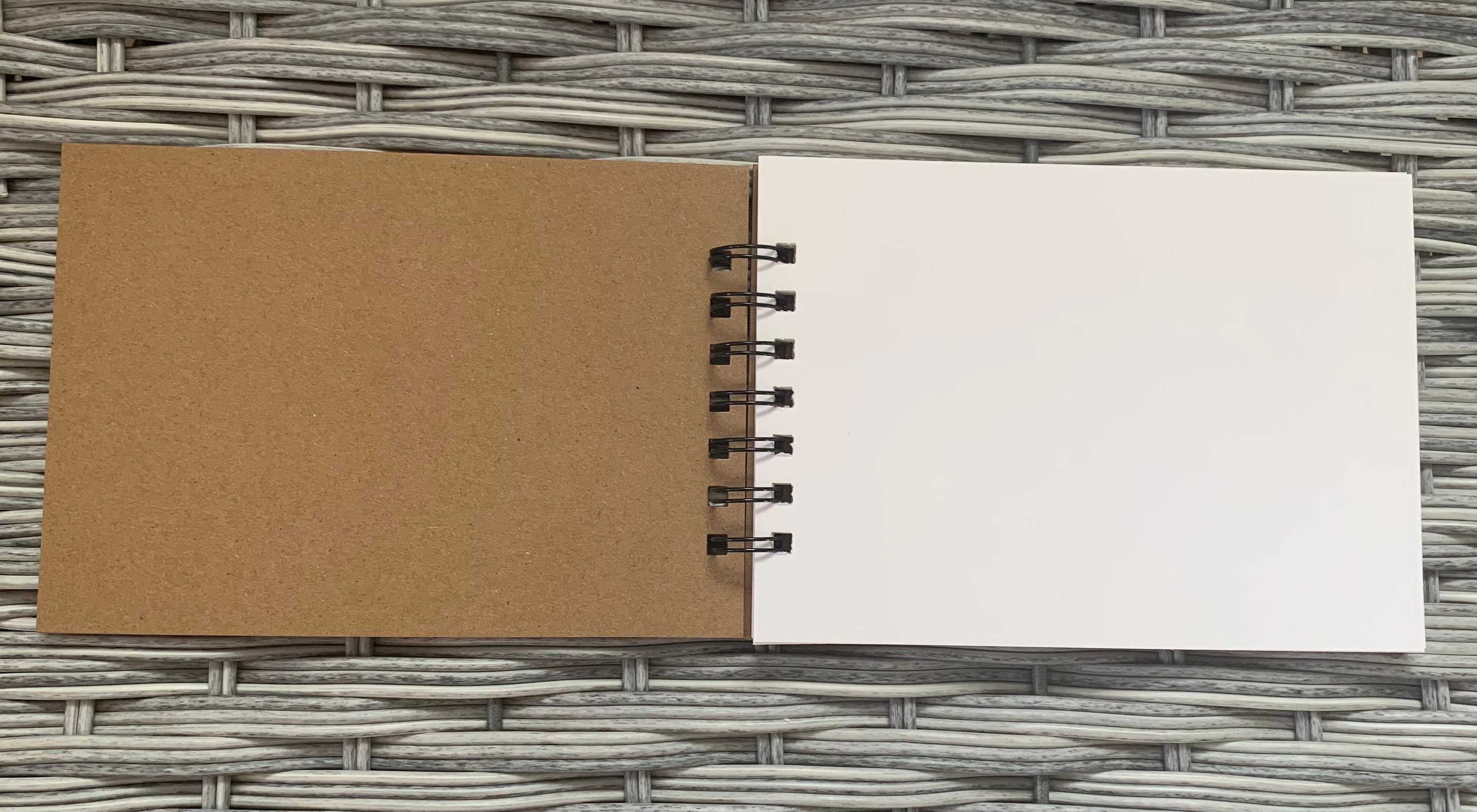 7" X 5" White Blank Scrapbook, Autograph Book, Brown Chipboard Album ...