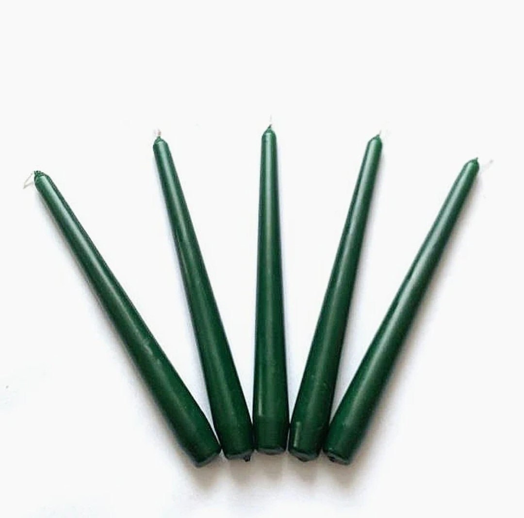 X3 X4 X6 Forest Green Candles Taper Candles Green Candlesticks Grass ...
