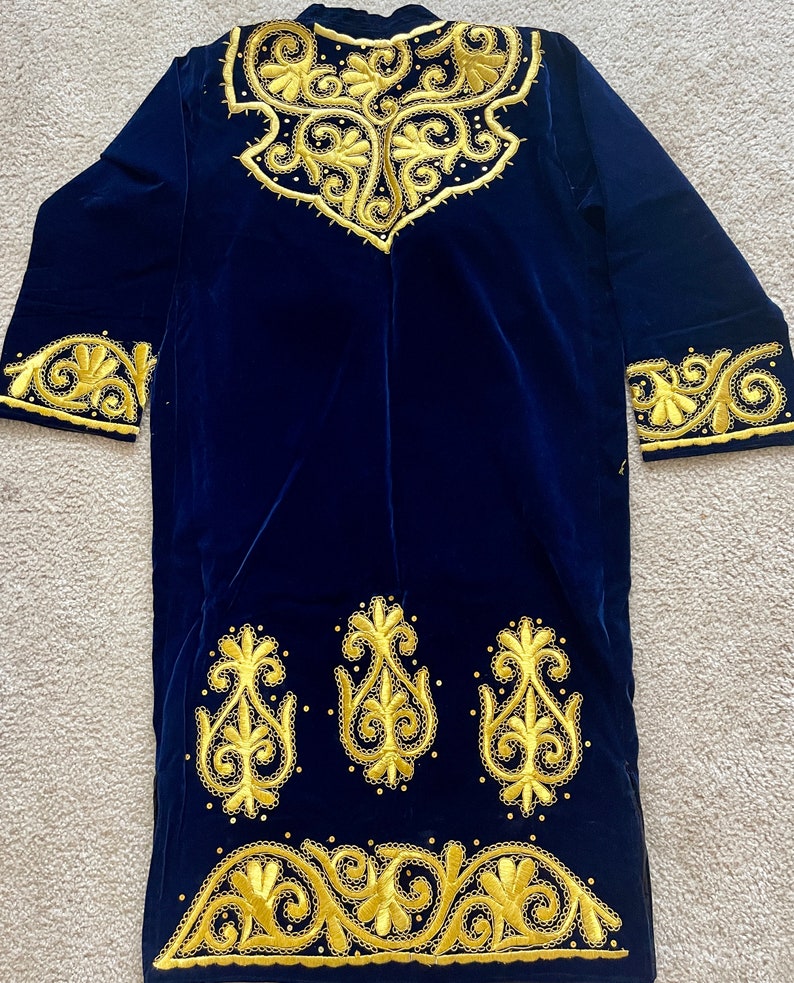 Handmade Bukhara uzbek tajik Traditional Gold Embroidery Chapan Coat ...