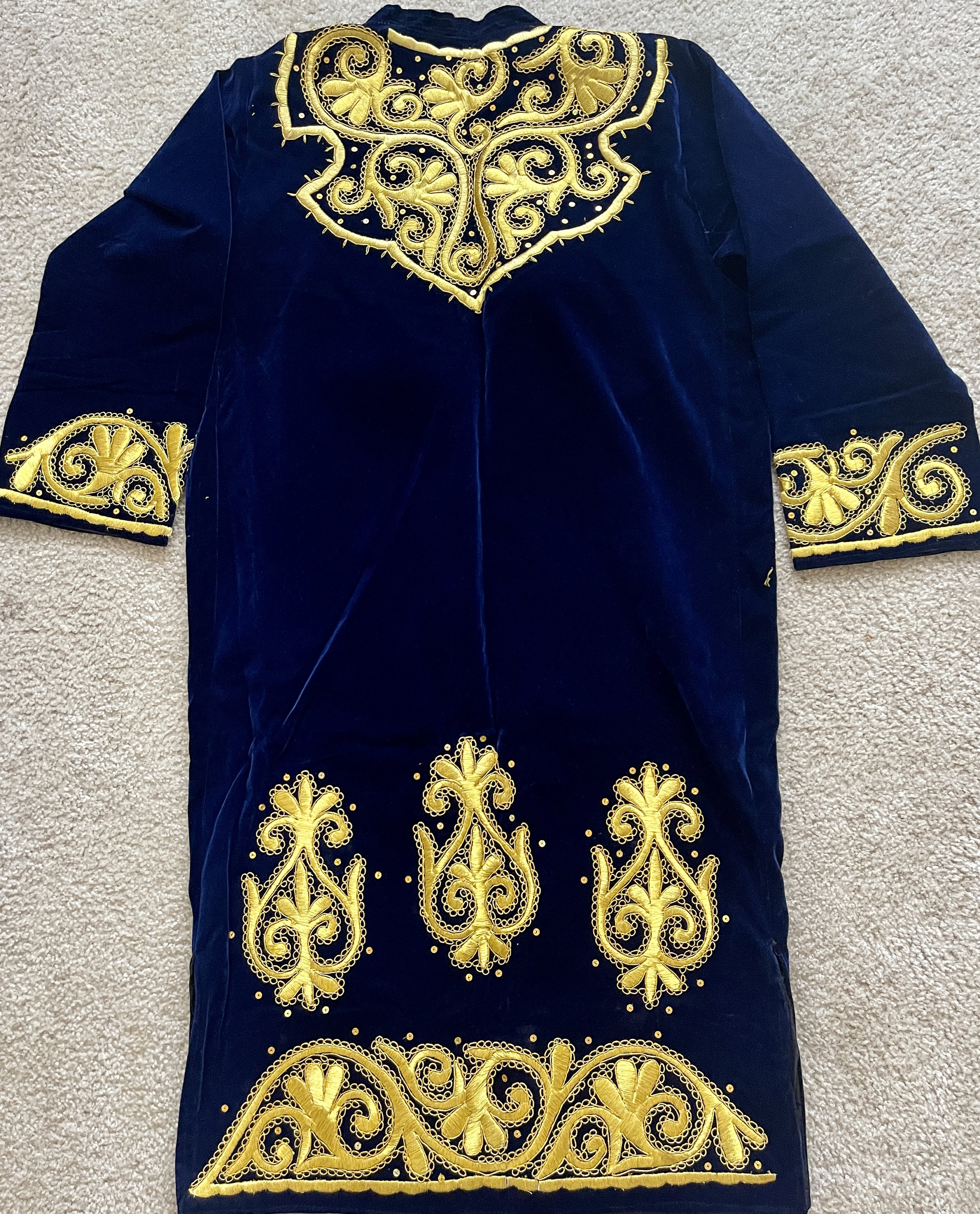 Handmade Bukhara uzbek tajik Traditional Gold Embroidery Chapan Coat ...