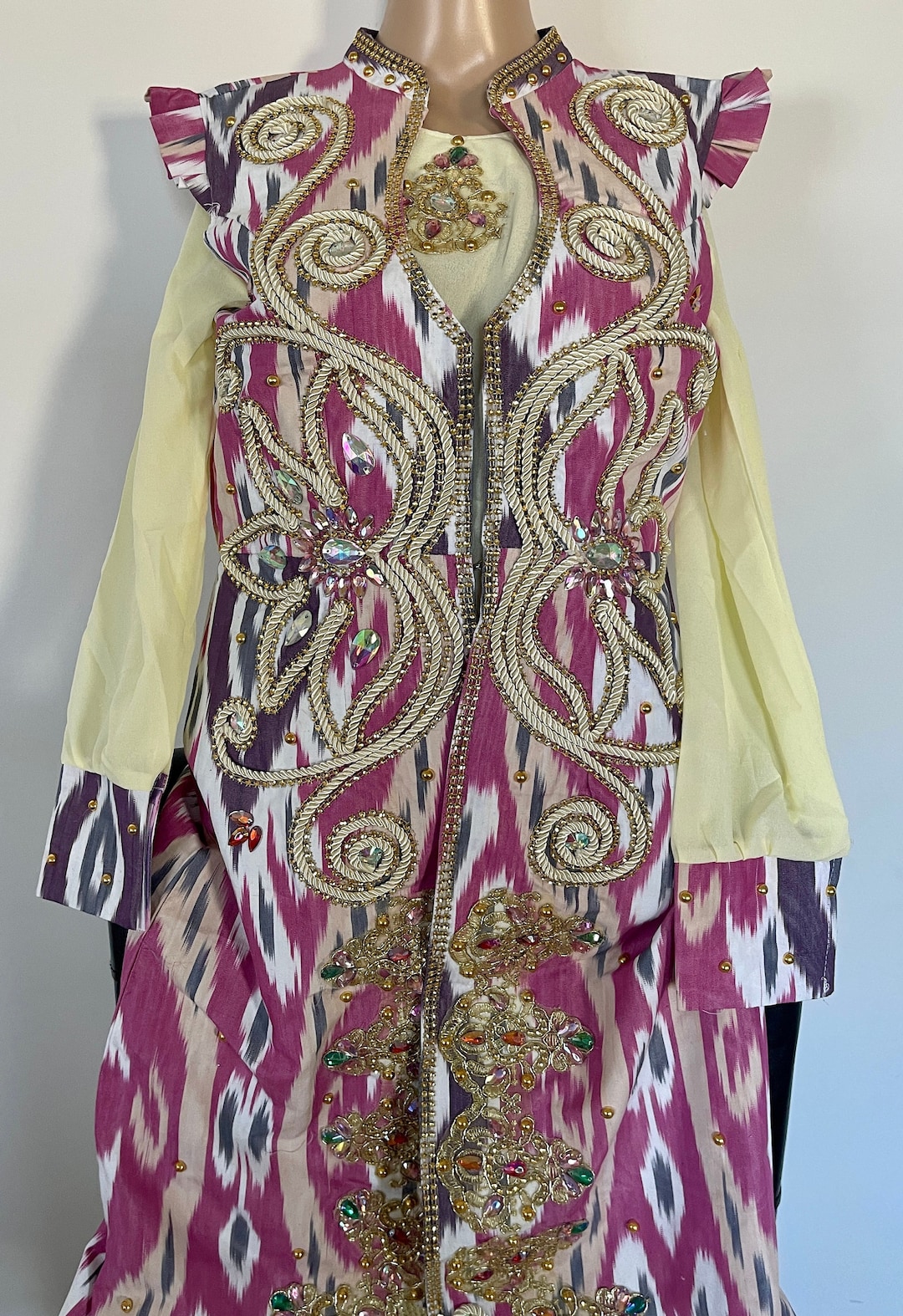 Traditional Uzbek Adras Dress 2 Set - Etsy