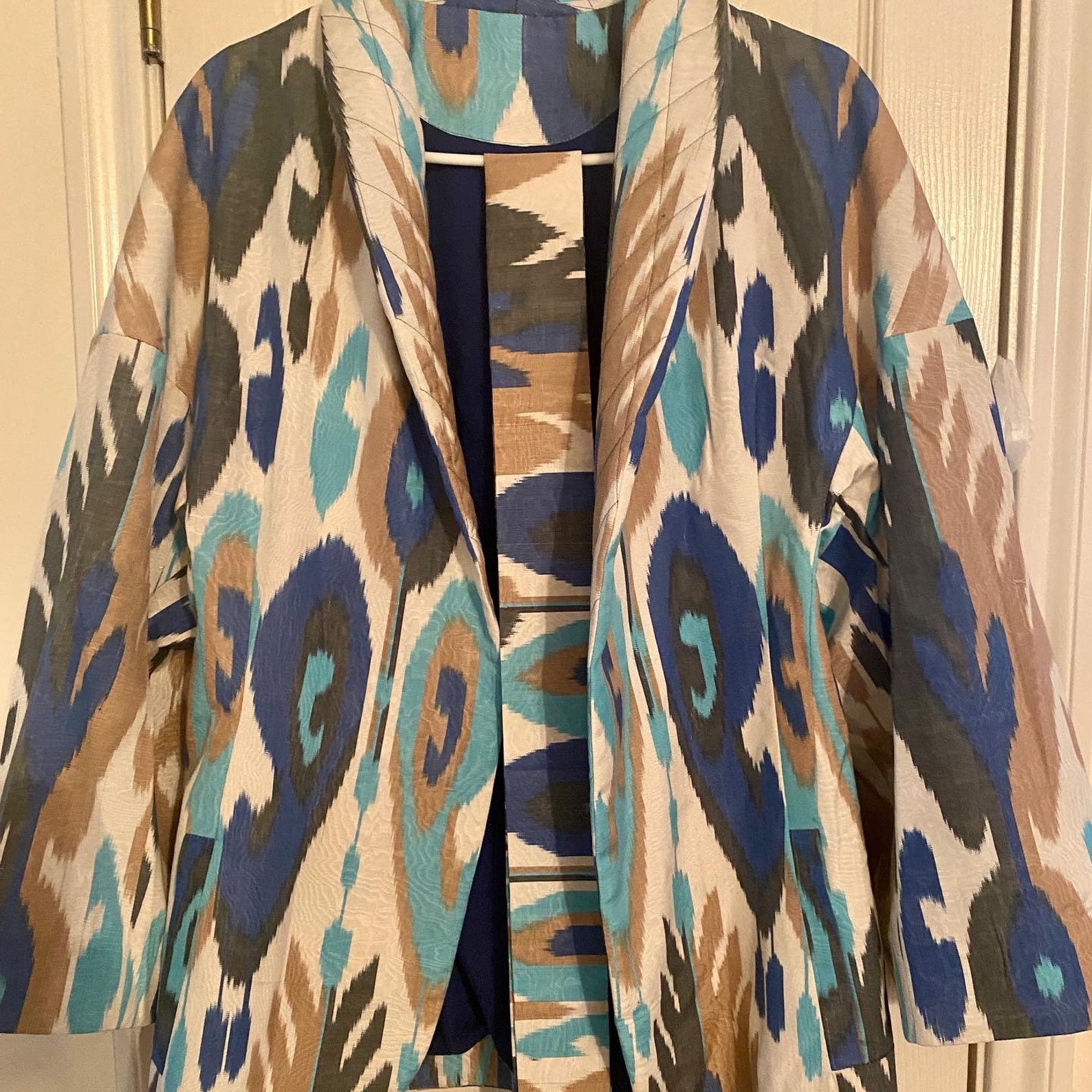 Ikat Stylish Jacket With Belt Handwoven Ikat Jacket for Spring and ...