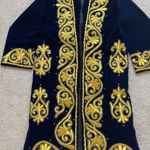 Handmade Bukhara uzbek tajik Traditional Gold Embroidery Chapan Coat ...
