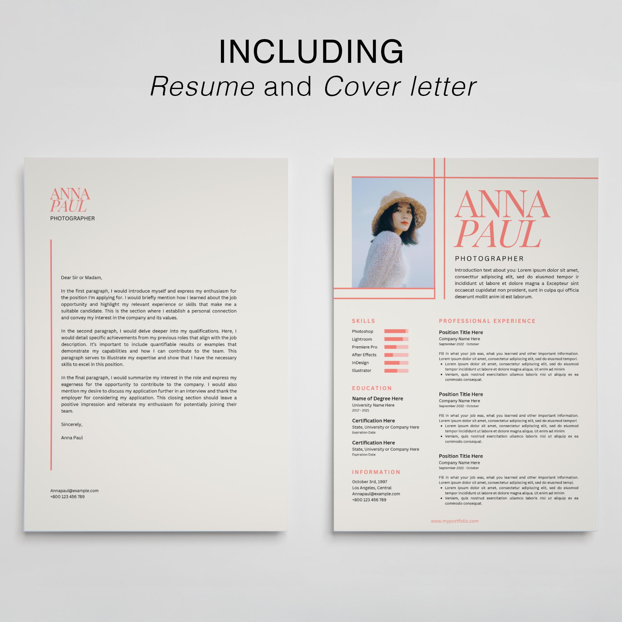 Customizable Resume & Cover Letter Template Creative Resume Template ...