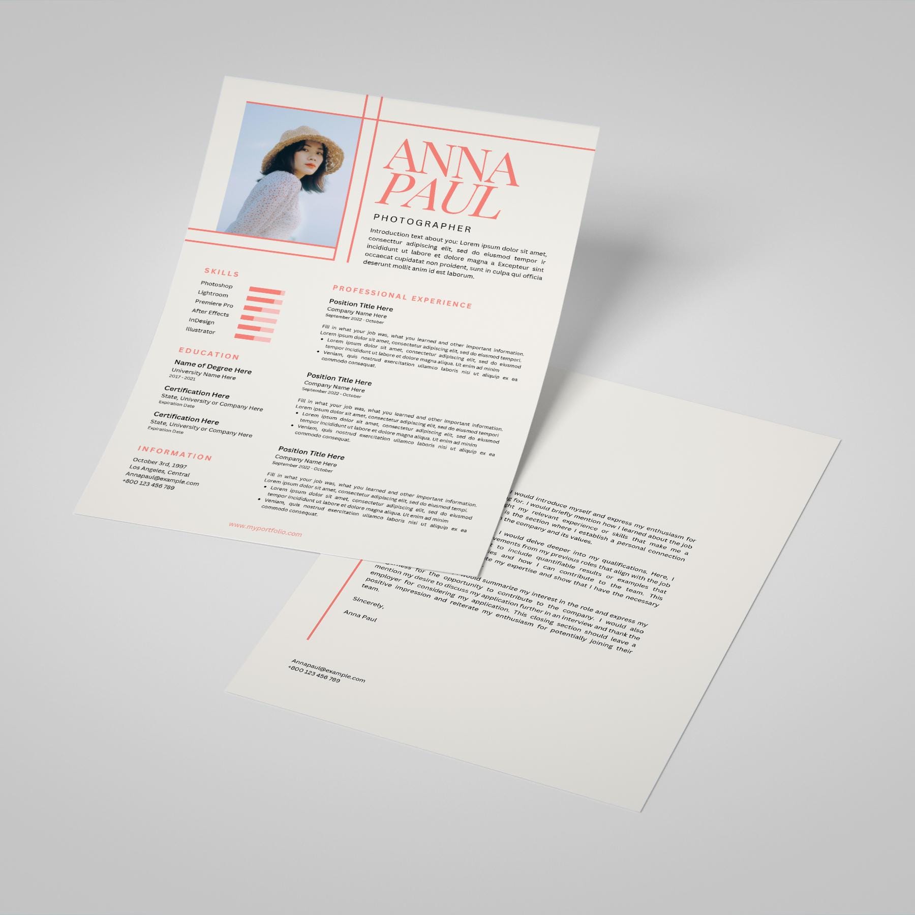 Customizable Resume & Cover Letter Template Creative Resume Template ...