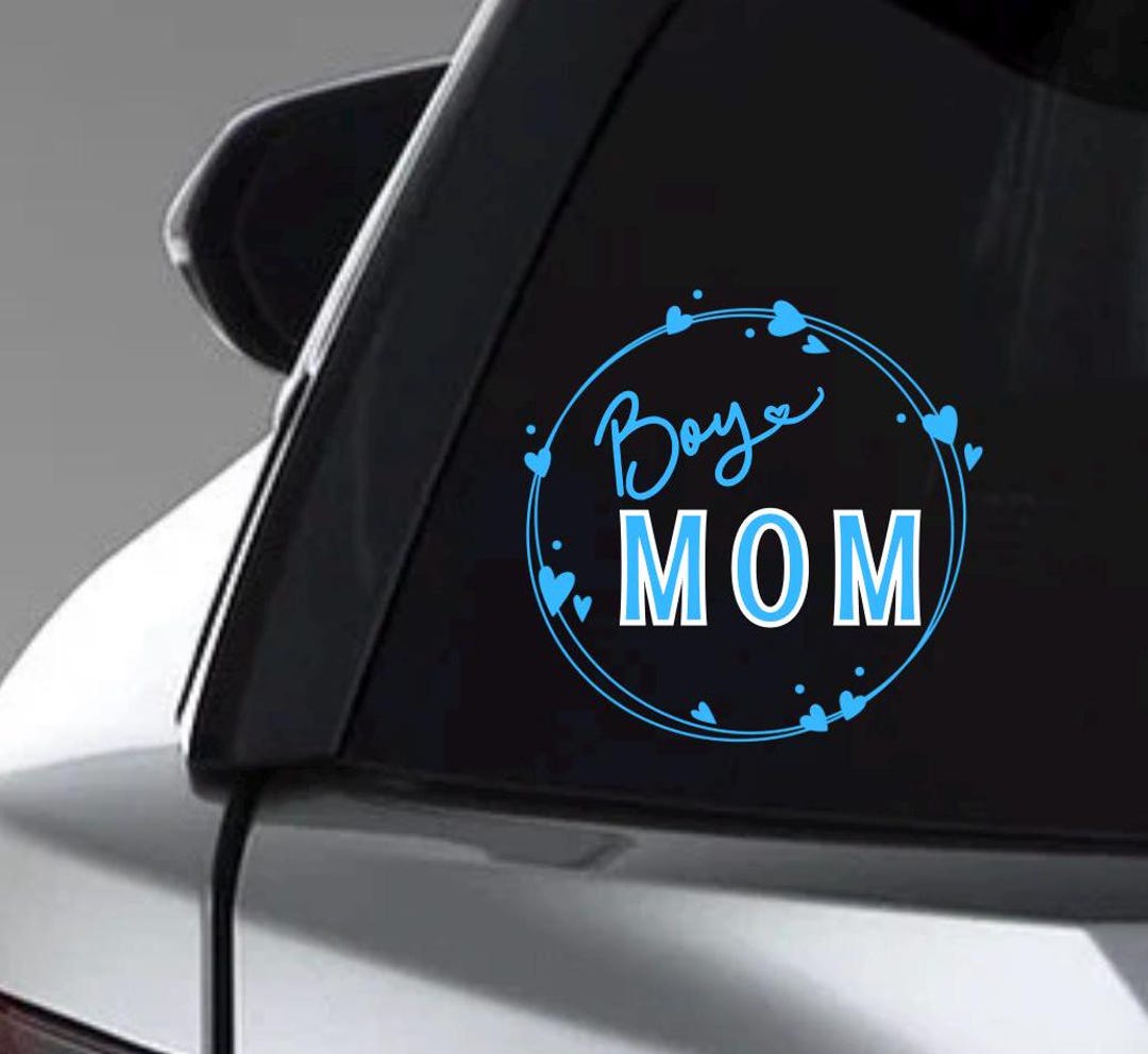 Boy Mom Decal: Blue Vinyl Bumper Sticker - Etsy