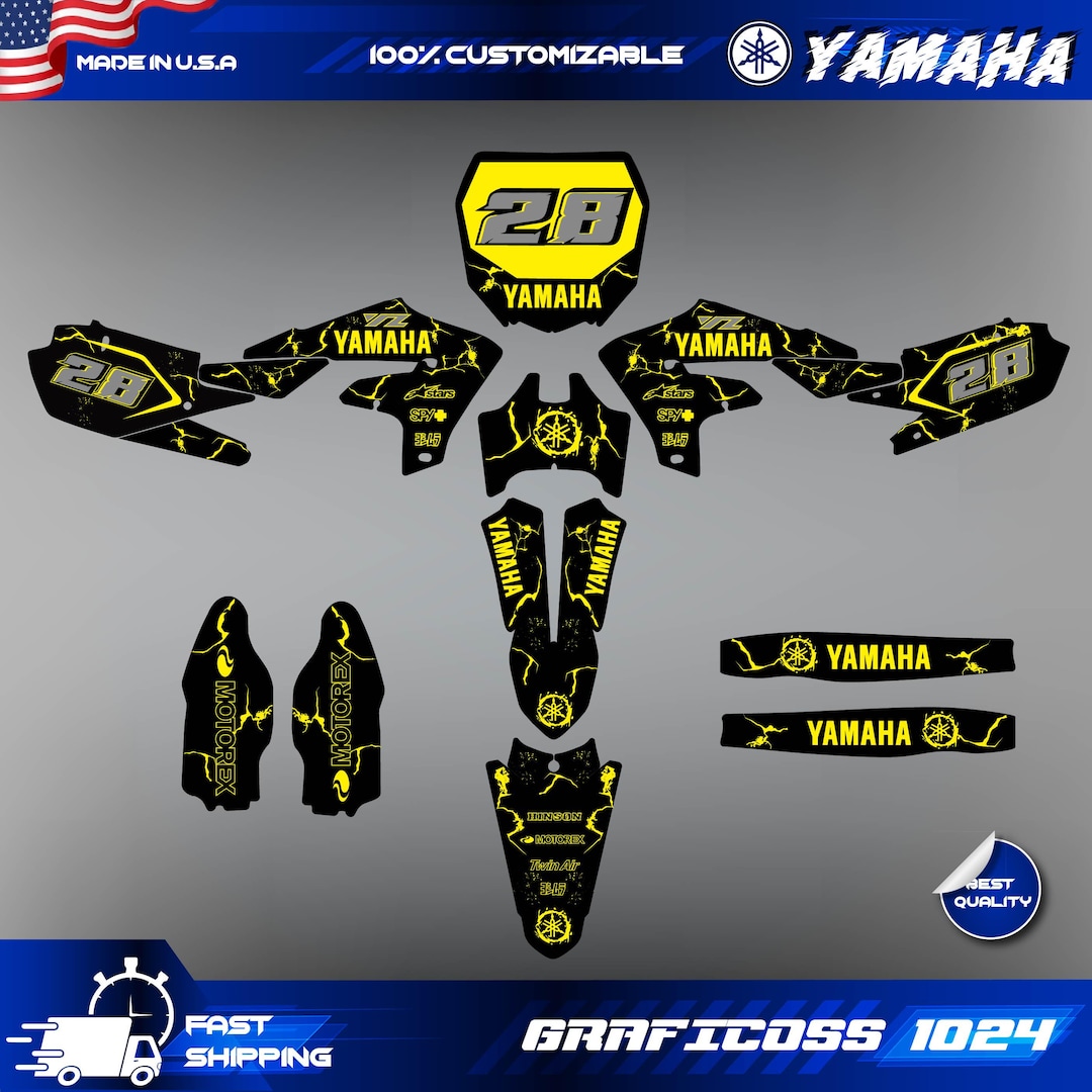 Graphics Decals Stickers Kit Yamaha YZ250F 2019-2023 YZ450F 2018-2022 ...